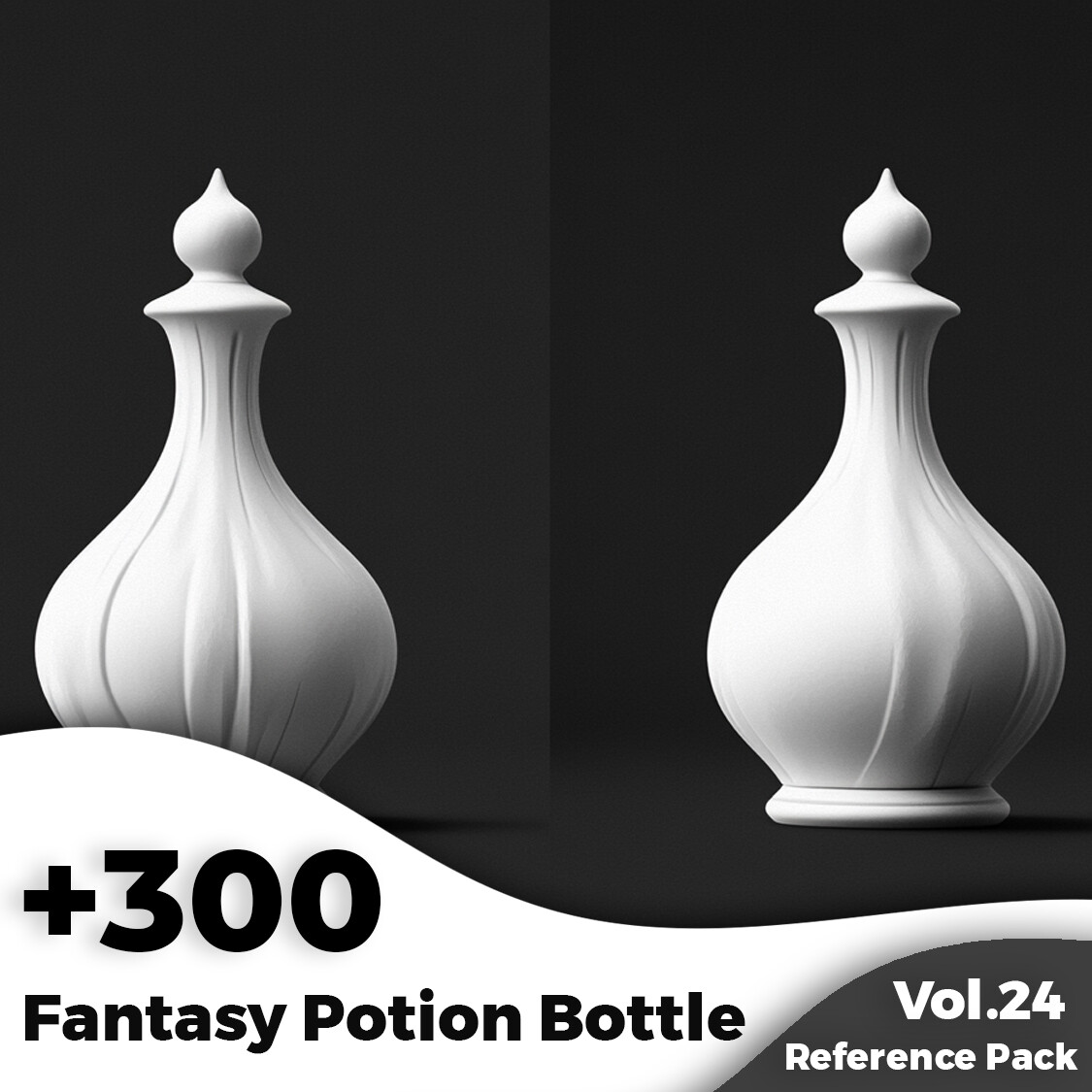 3D Head Sculpt References in 4K - Tika Art - +300 Fantasy Potion Bottle ...