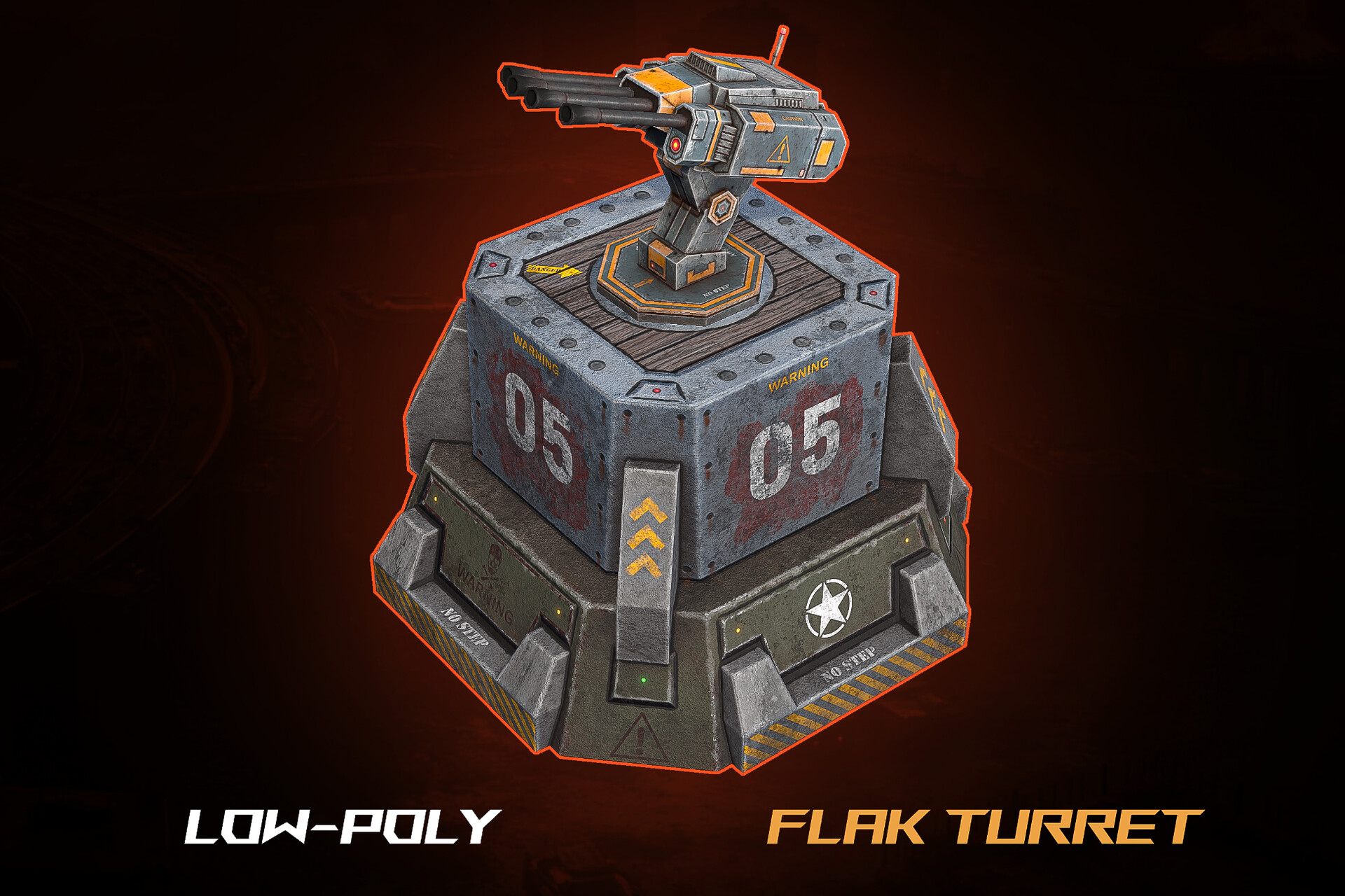 Daniel Akbari - Unity Asset Store: Low-Poly Flak Turret