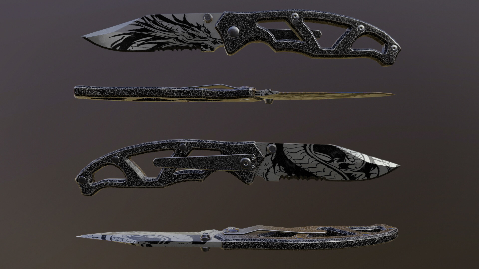 ArtStation - Hard Surface - Dragon Knife