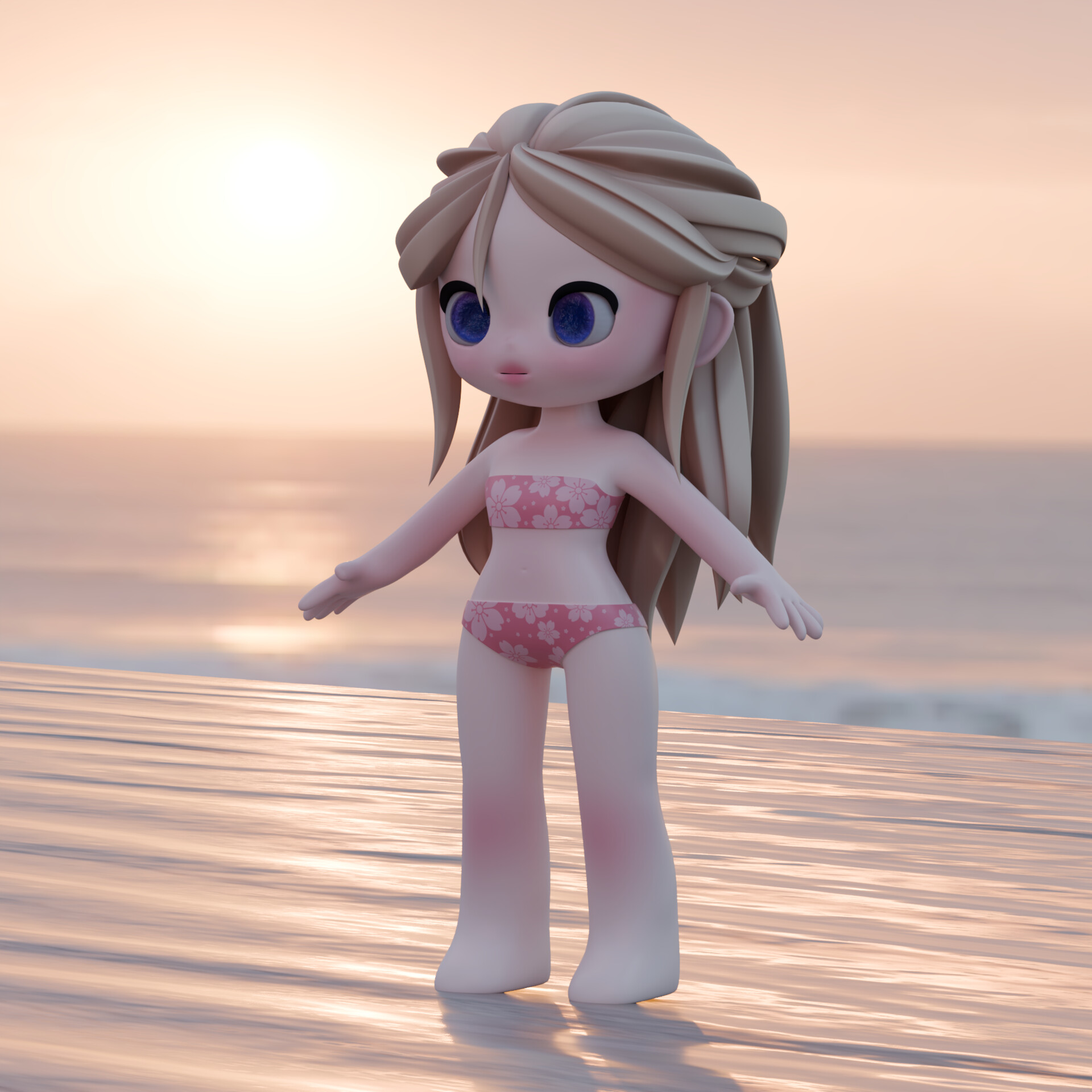 ArtStation - Sunset Dreams: My First 3D Character