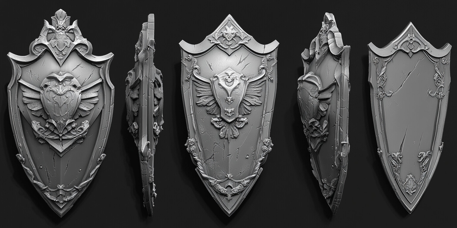 3D Head Sculpt References in 4K - Tika Art - +300 Fantasy Shield ...