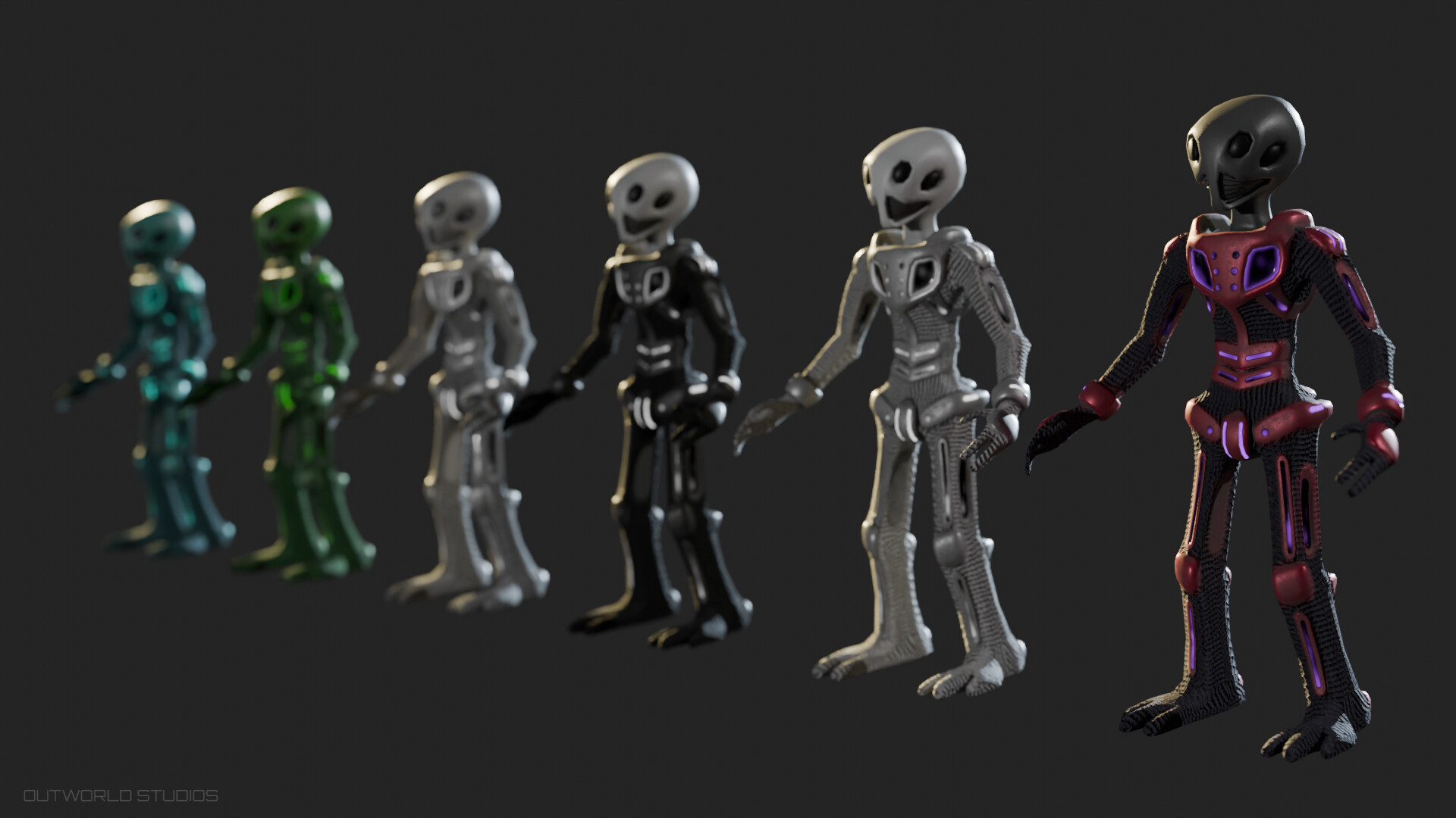 Outworld Studios - Low Poly Sci-fi Aliens “Zeta” Bundle