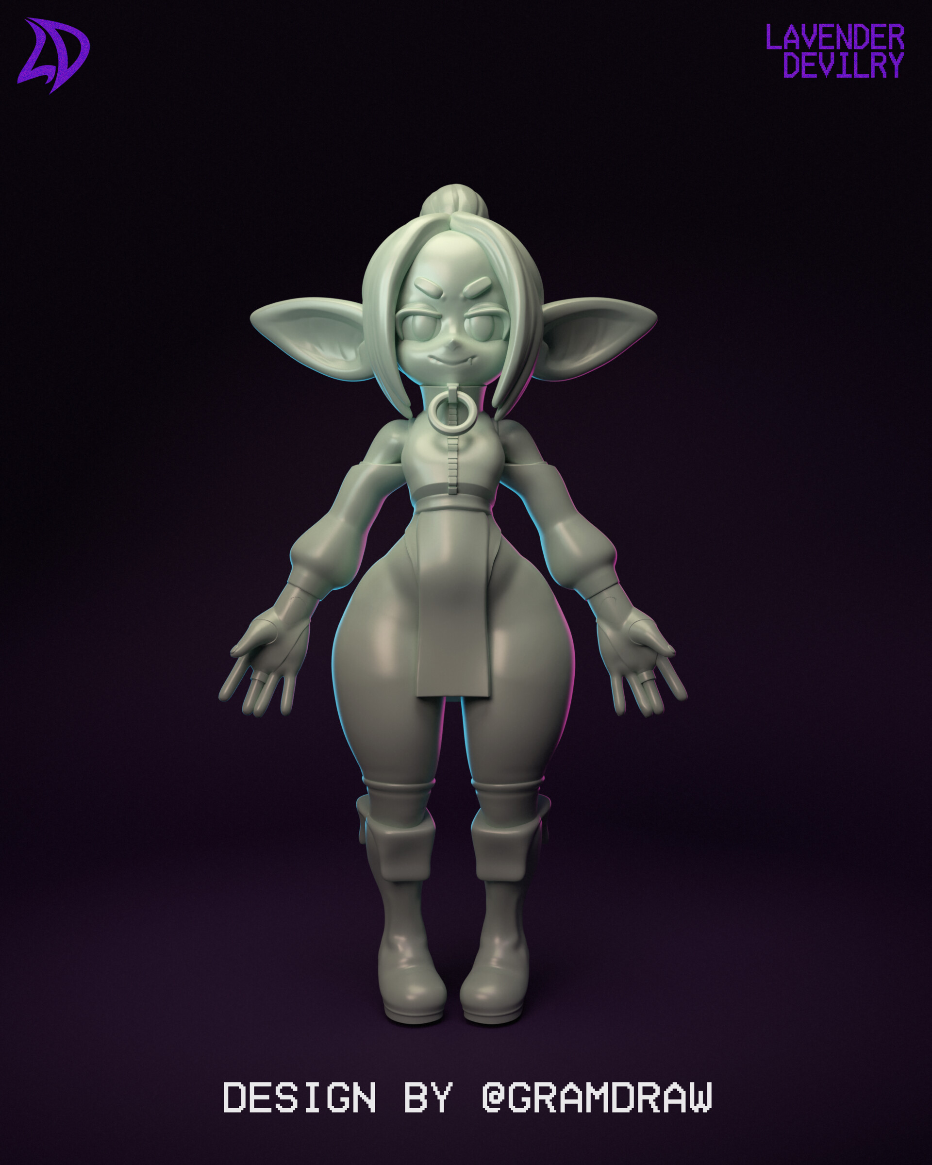 Lavender Devilry - Gram the Goblin, Free 3D printable model