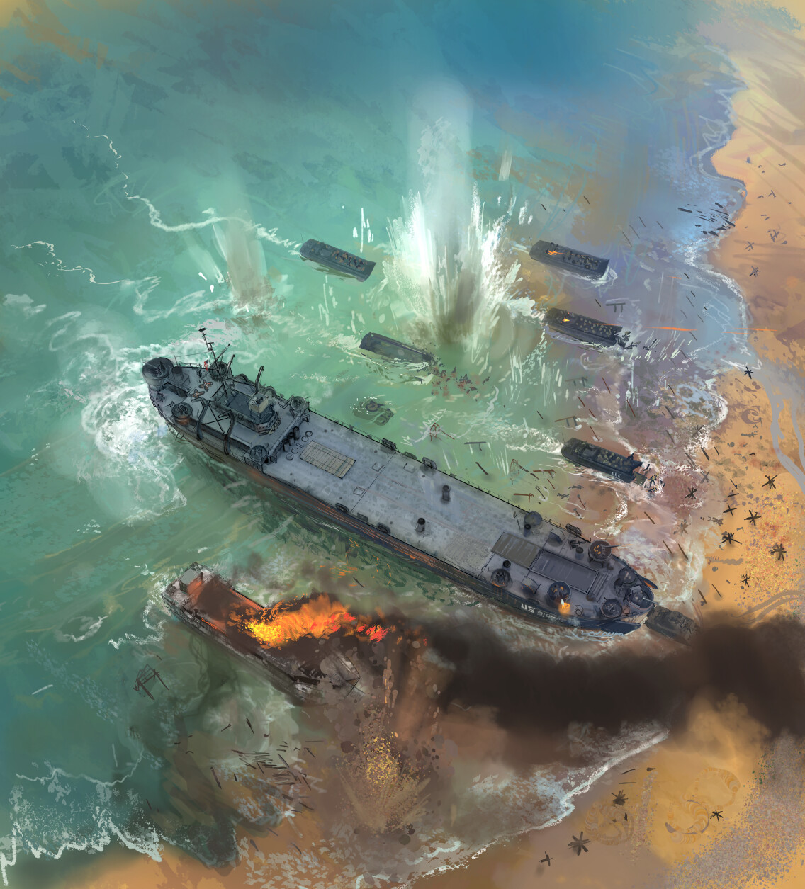 ArtStation - Landing Ships WW2 assault