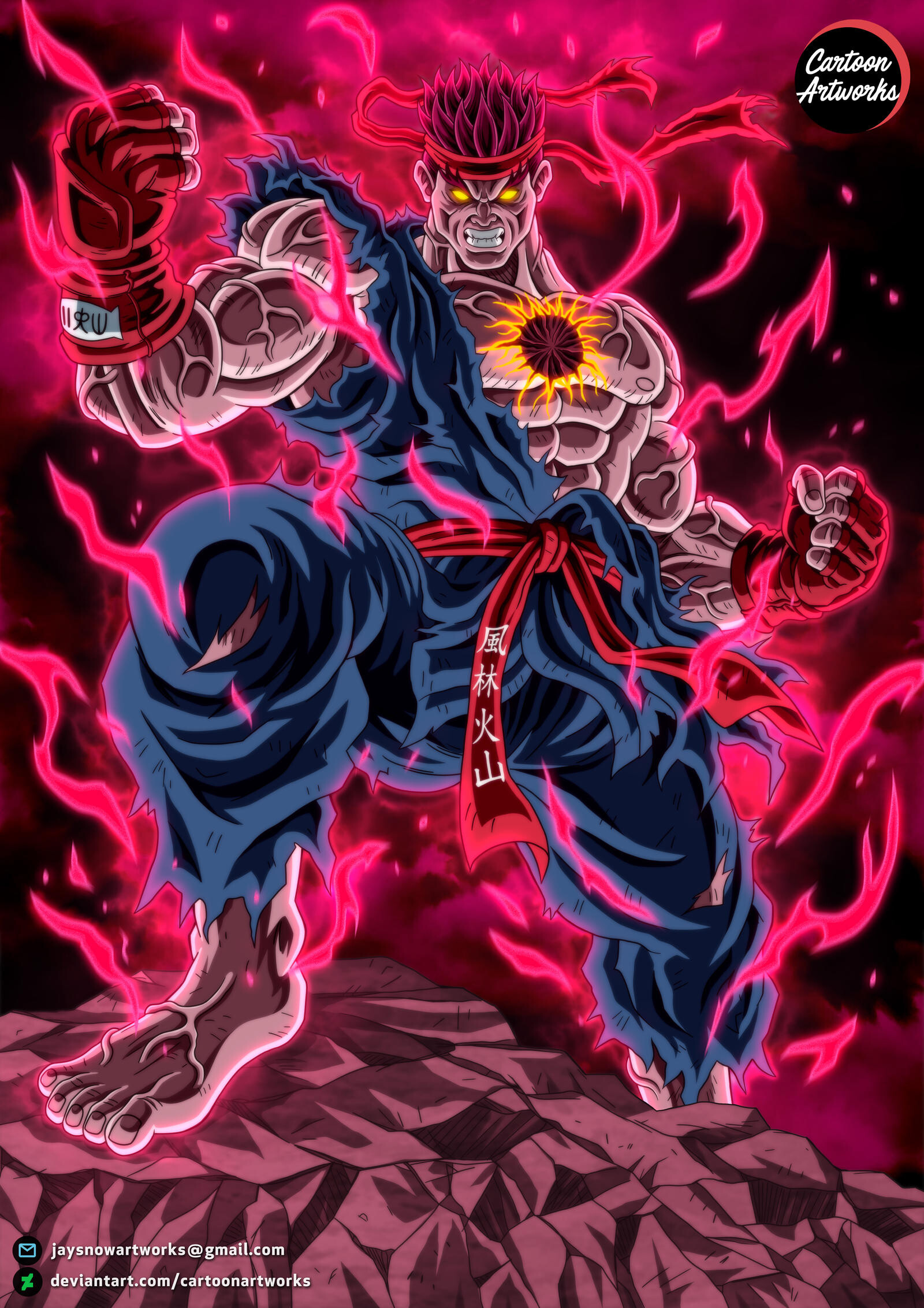 ArtStation - Evil Ryu Street Fighter = COMMISSION