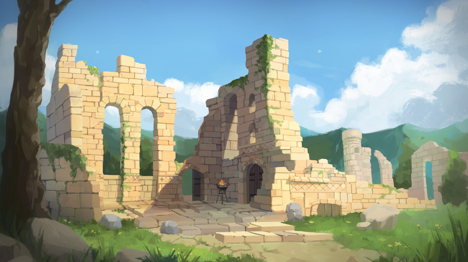ArtStation - collapsed castle