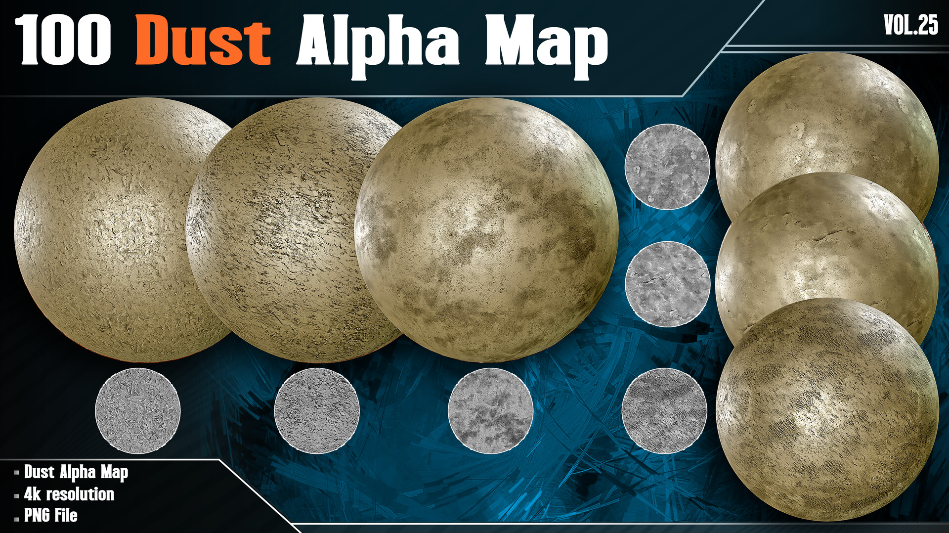 mehdi shahraki - 100 Dust Alpha Map - Vol.25 ( 4K PNG )