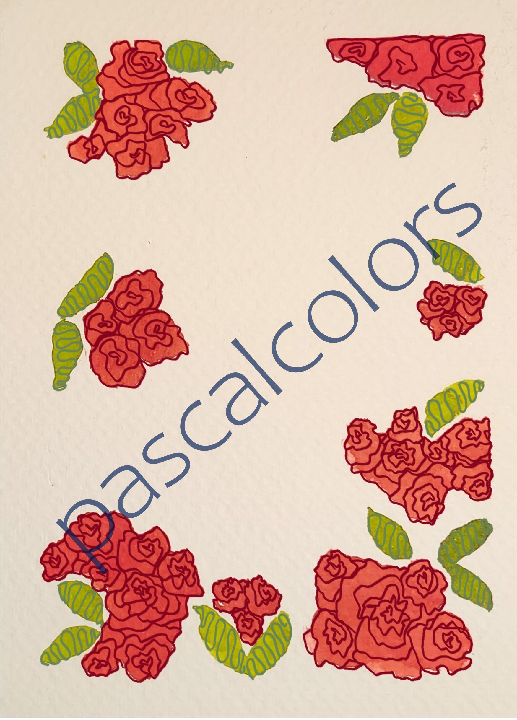 ArtStation - squiggle roses card template