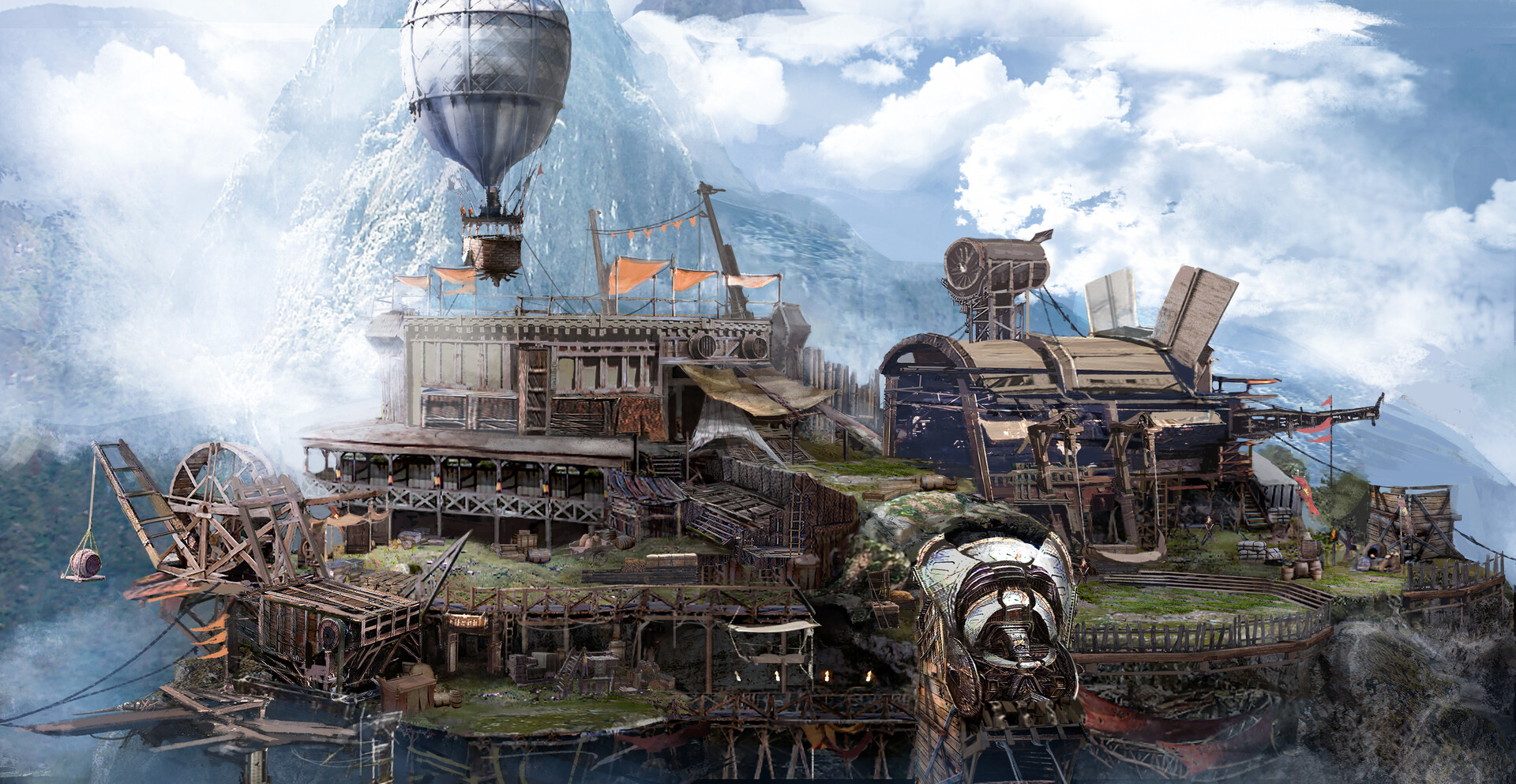 ArtStation - High-Altitude Air Balloon Field Base