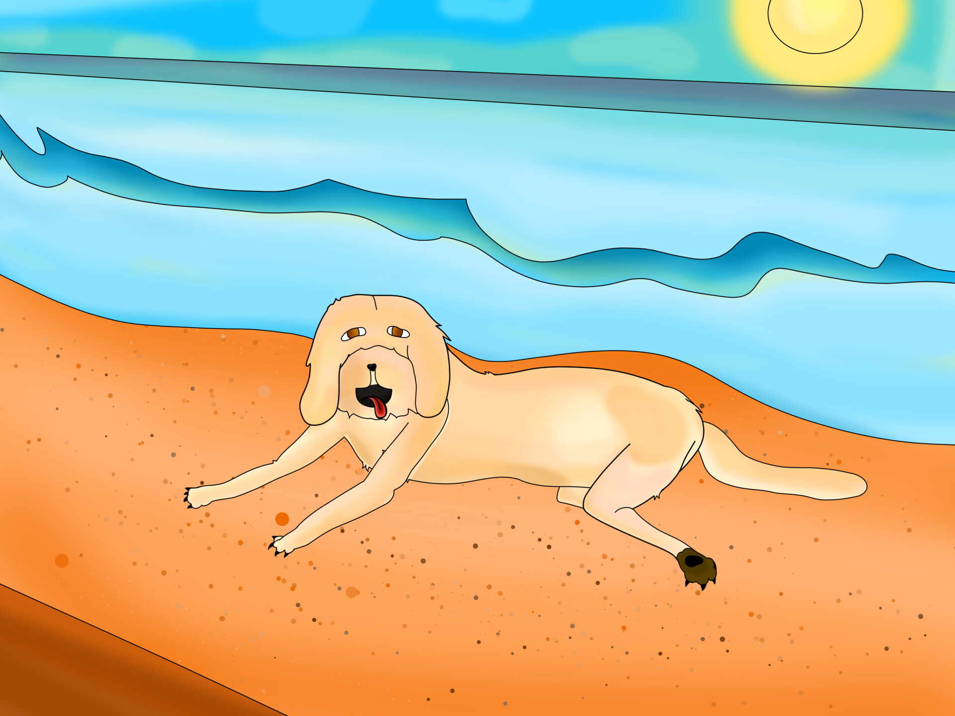 ArtStation - Beach Dog - Commission