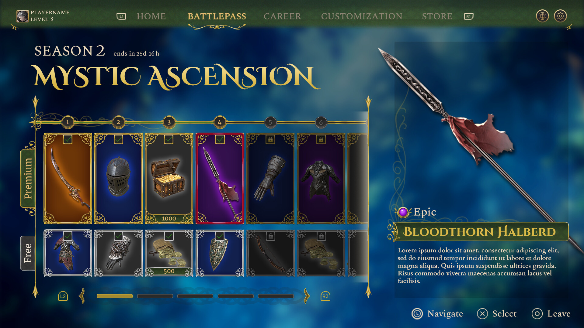 ArtStation - UI Art - Battle Pass Screen