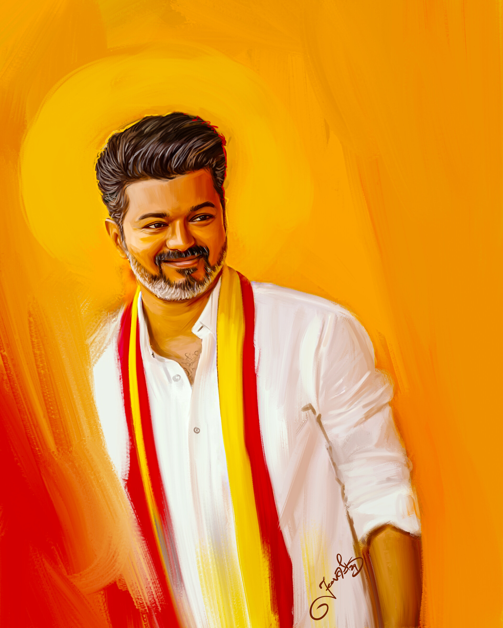 ArtStation - #TVKVijay Thalaivar Thalapathy Vijay Painting 2024 #Tvkmannadu