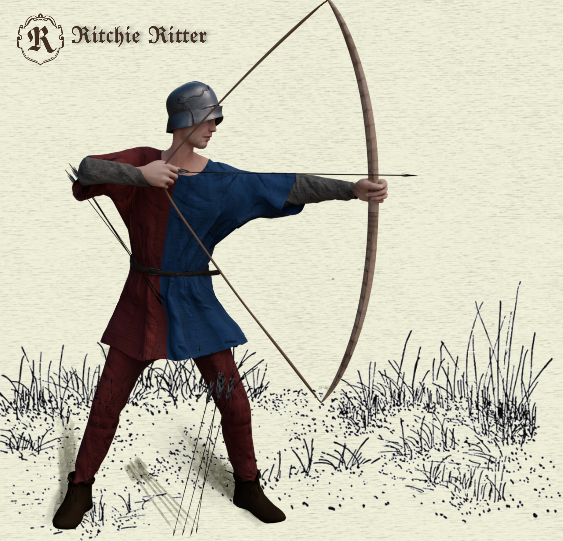 ArtStation - 15th Century English Long Bow man