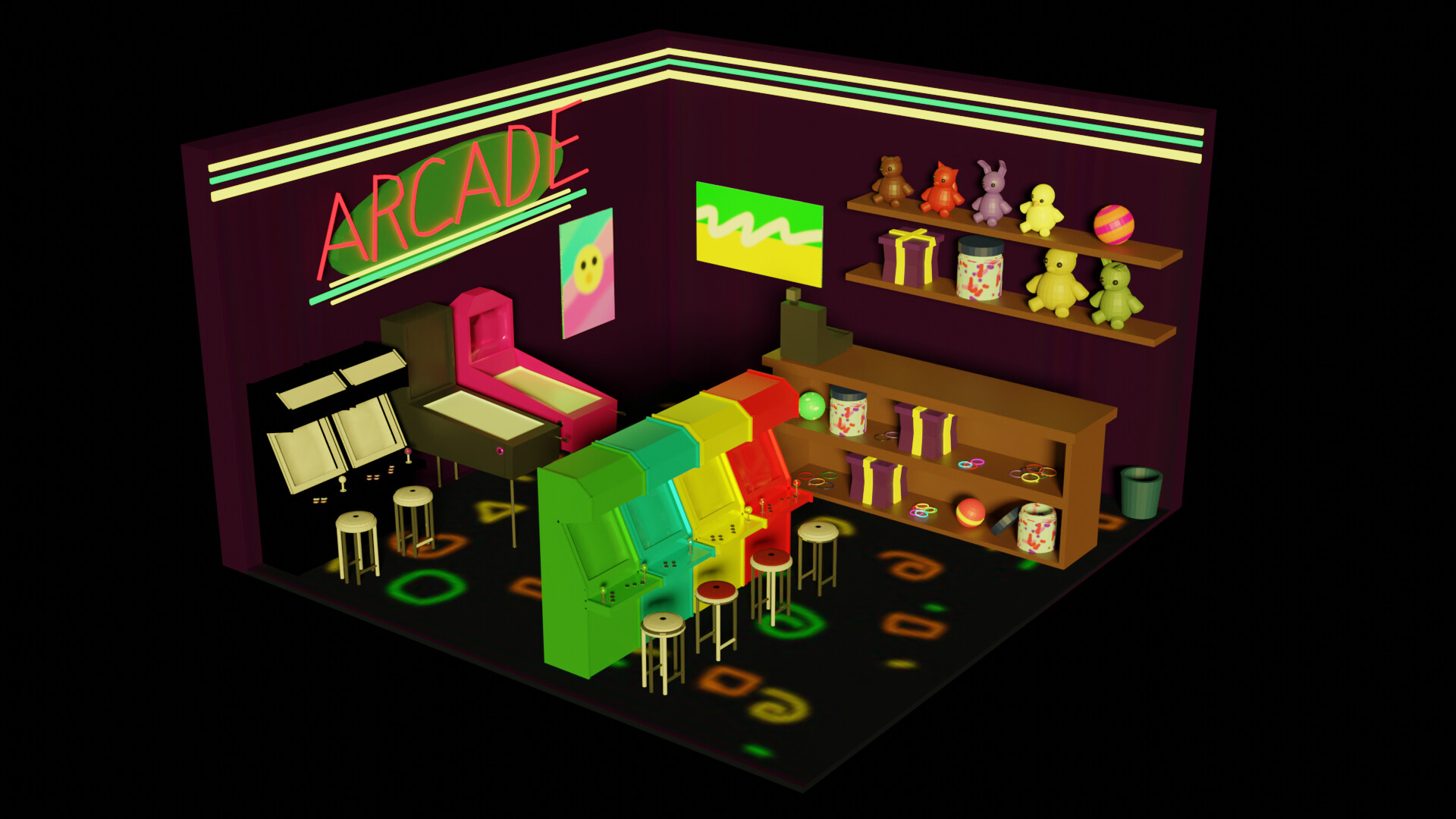 ArtStation - 3D Low Poly Arcade
