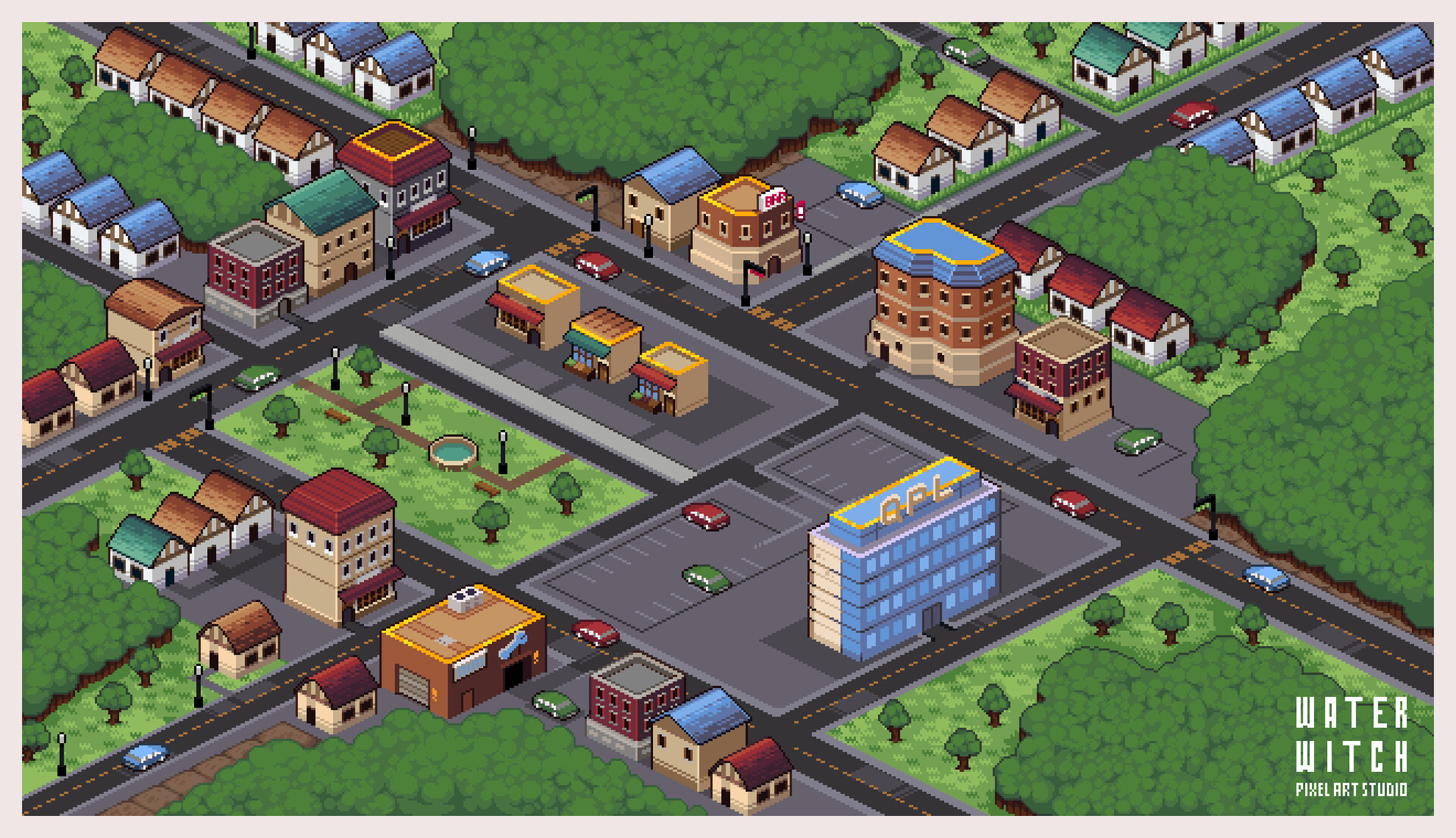 ArtStation - Isometric city block - game map