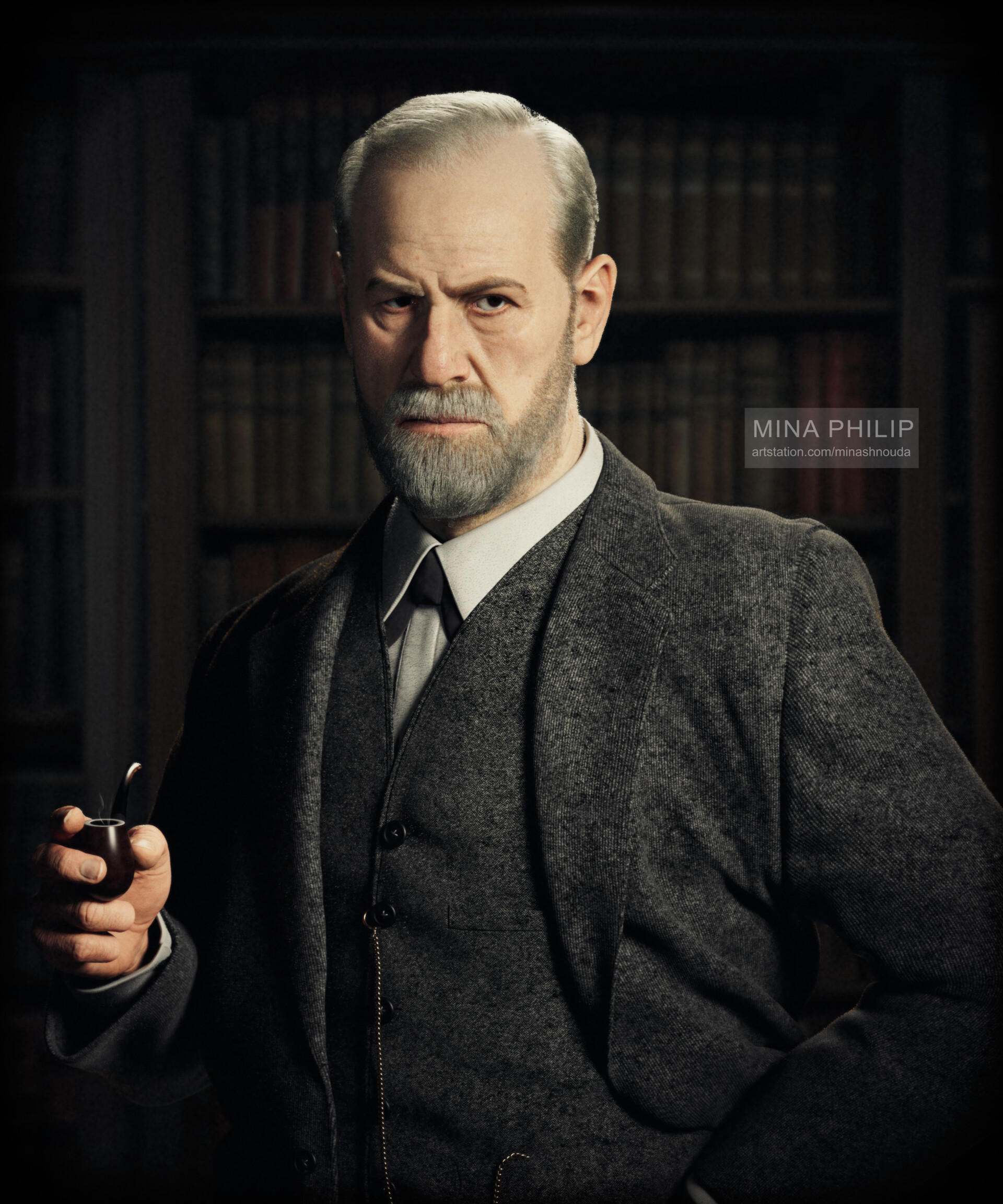 ArtStation - SIGMUND FREUD - 3D realistic character