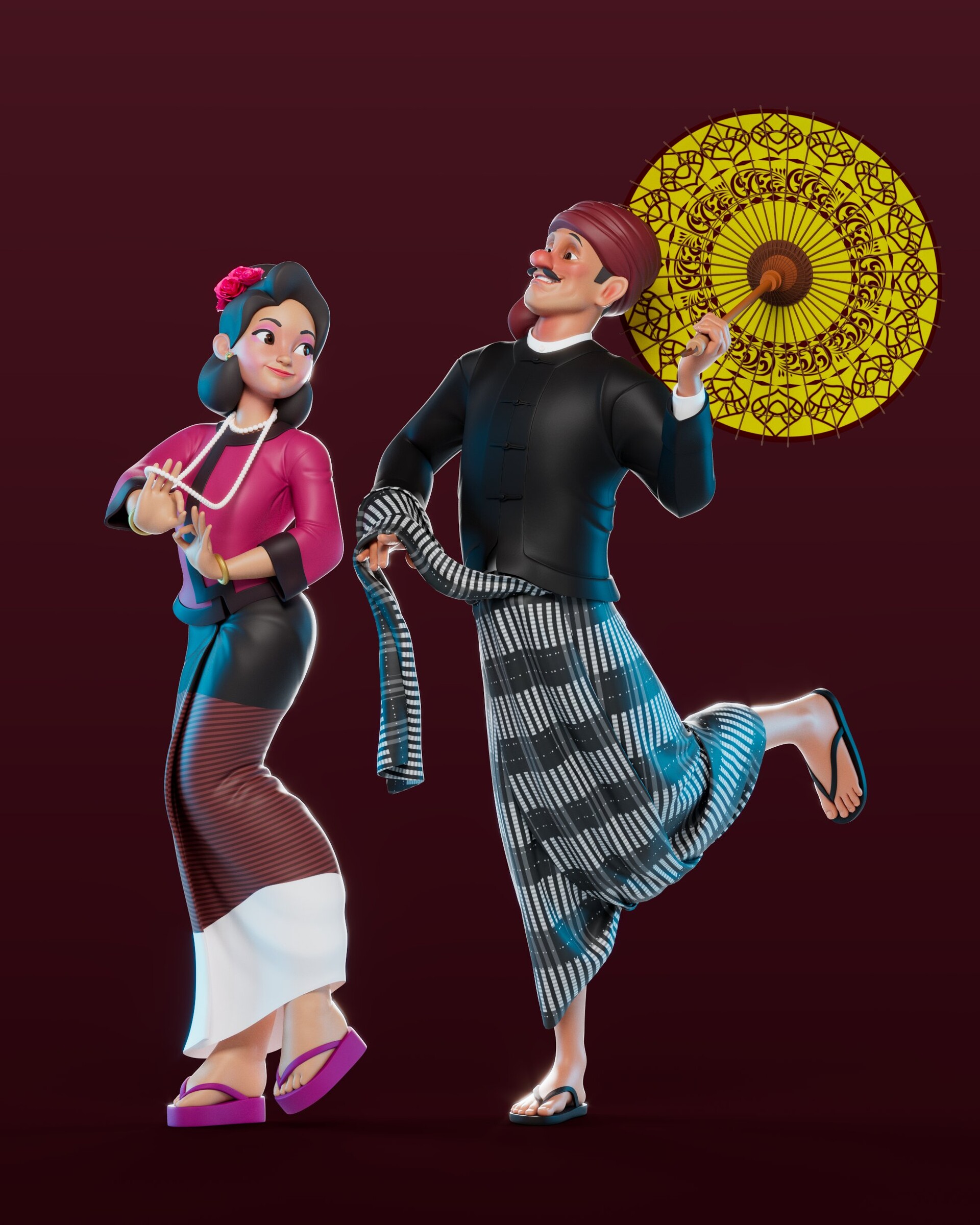 ArtStation - Myanmar Traditional Iconic Street Dancer U SHWE YOE AND ...