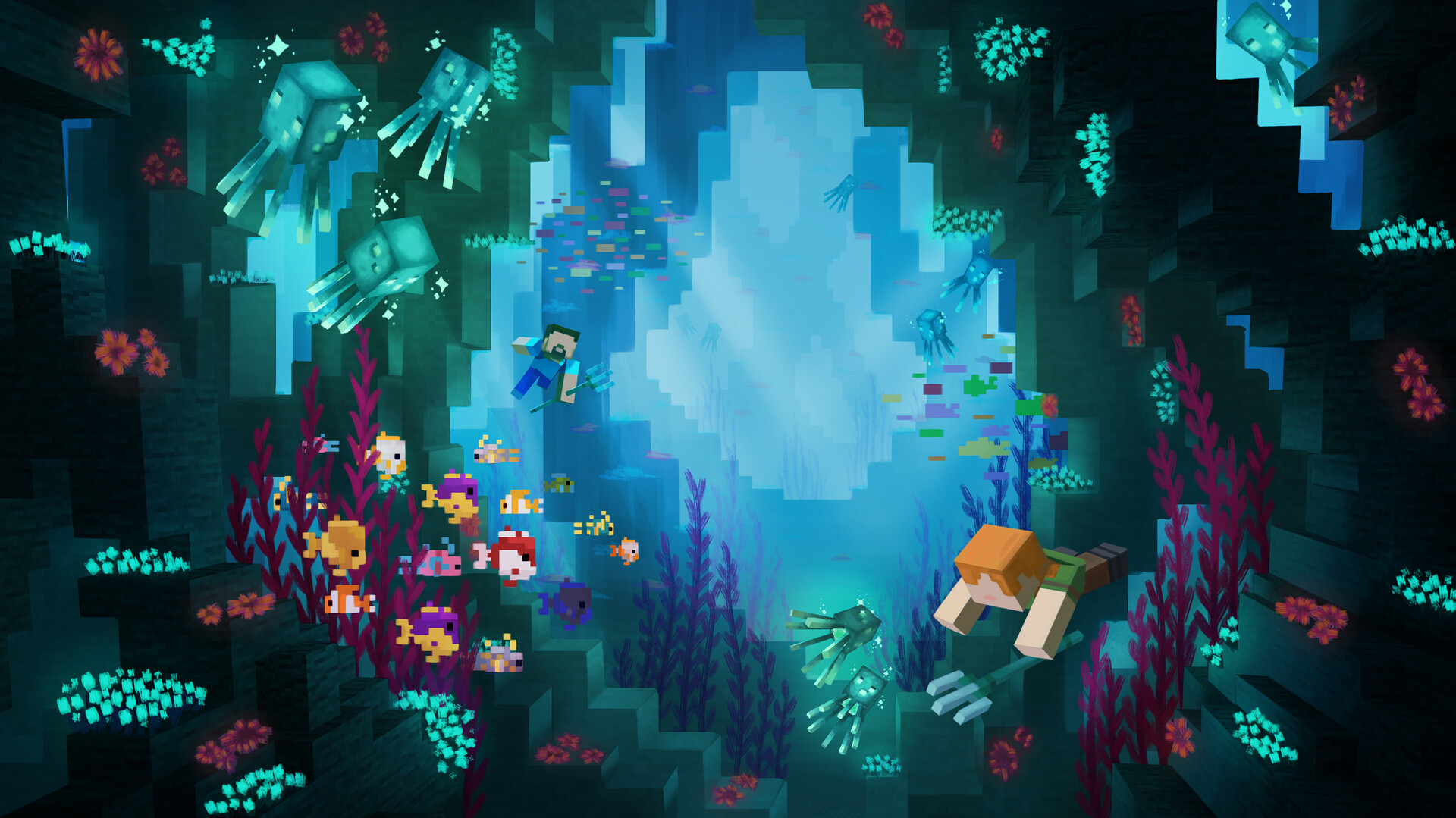 ArtStation - Minecraft Underwater Cave Fan Concept