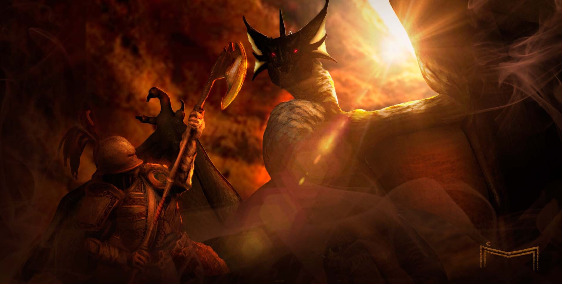 ArtStation - Challenging dragon