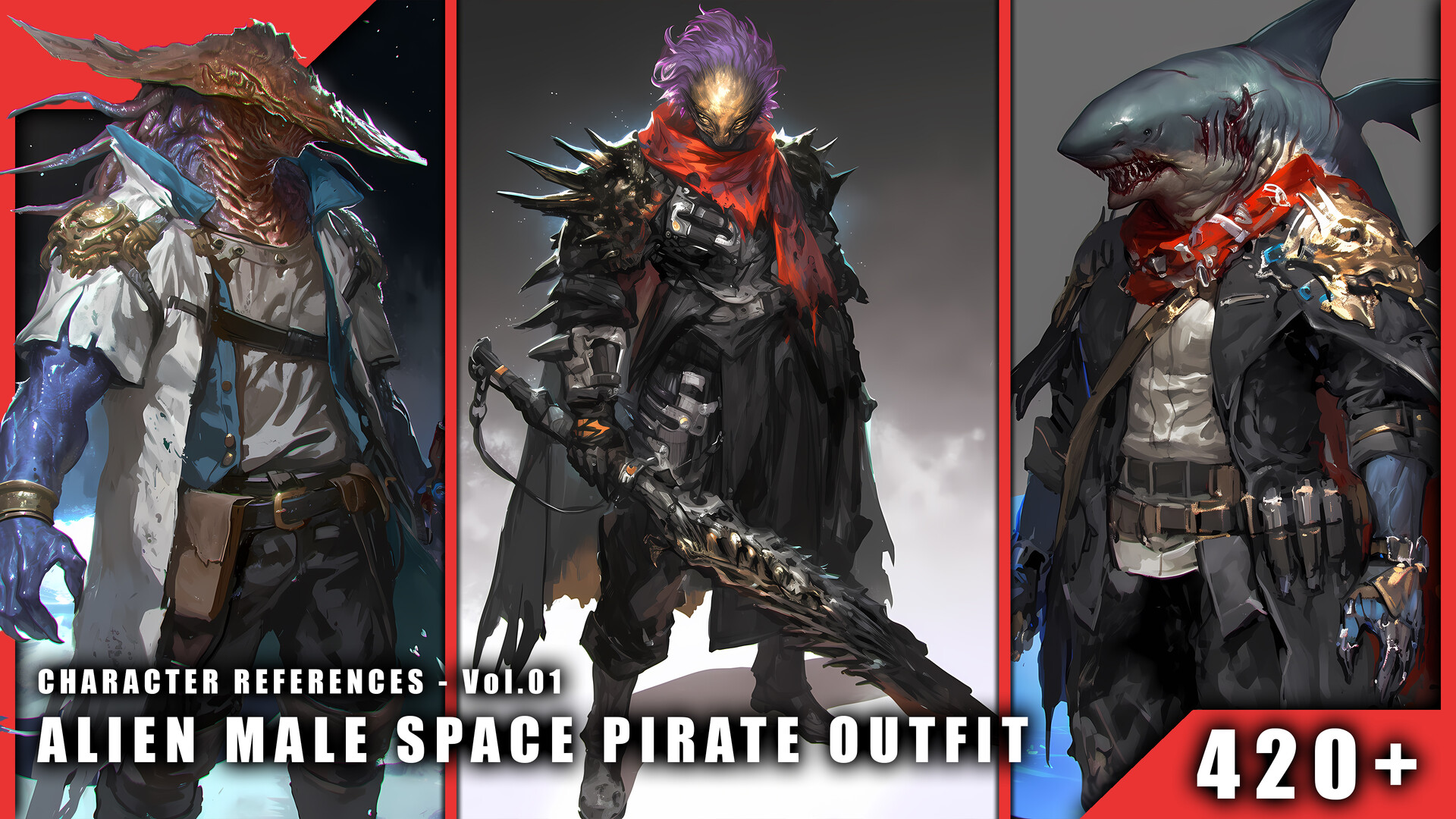 WaterLaw's Studio - 420+ Alien Male Space Pirate Outfit - Character ...