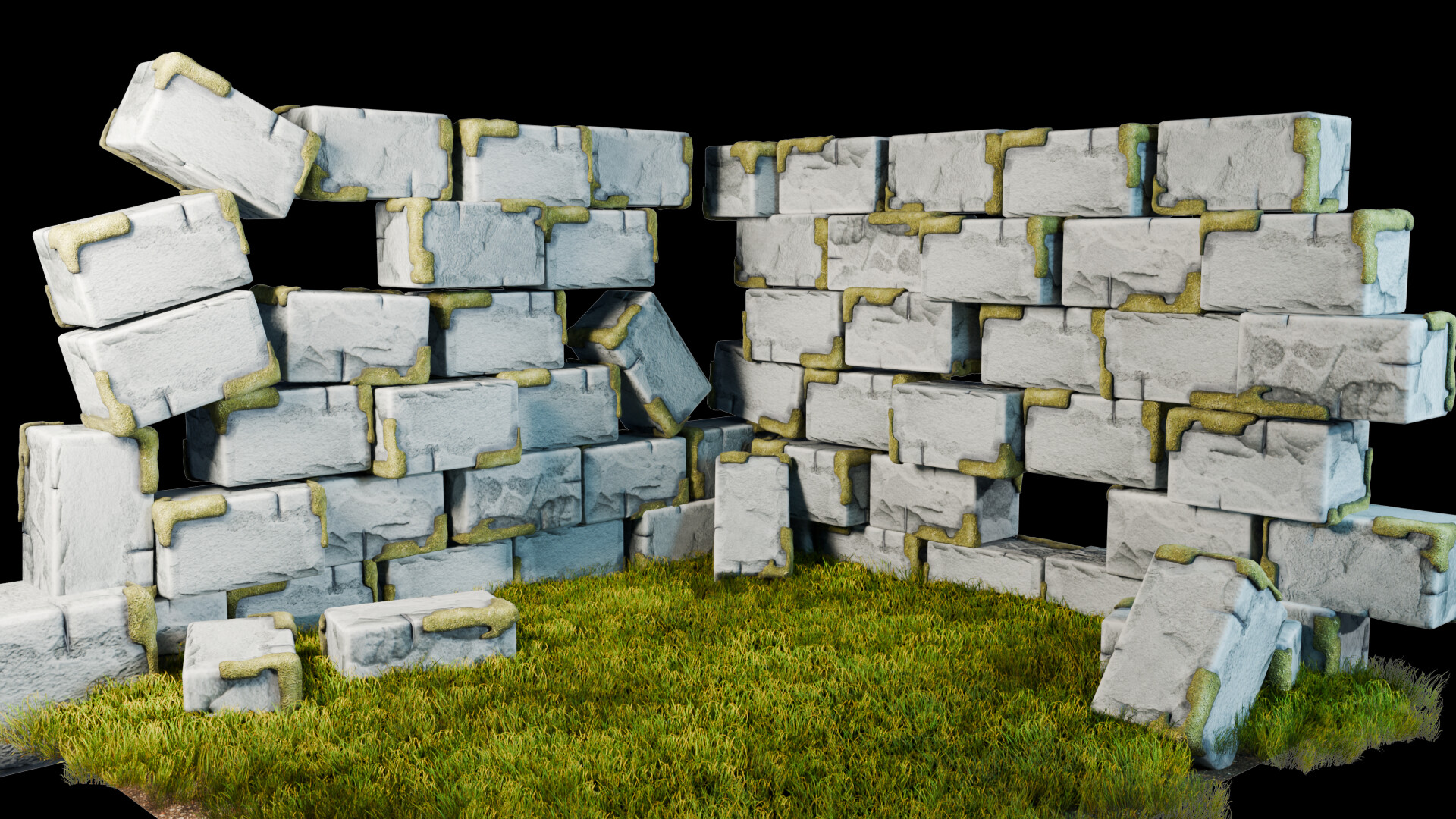 ArtStation - Semi-Real Mossy Brick