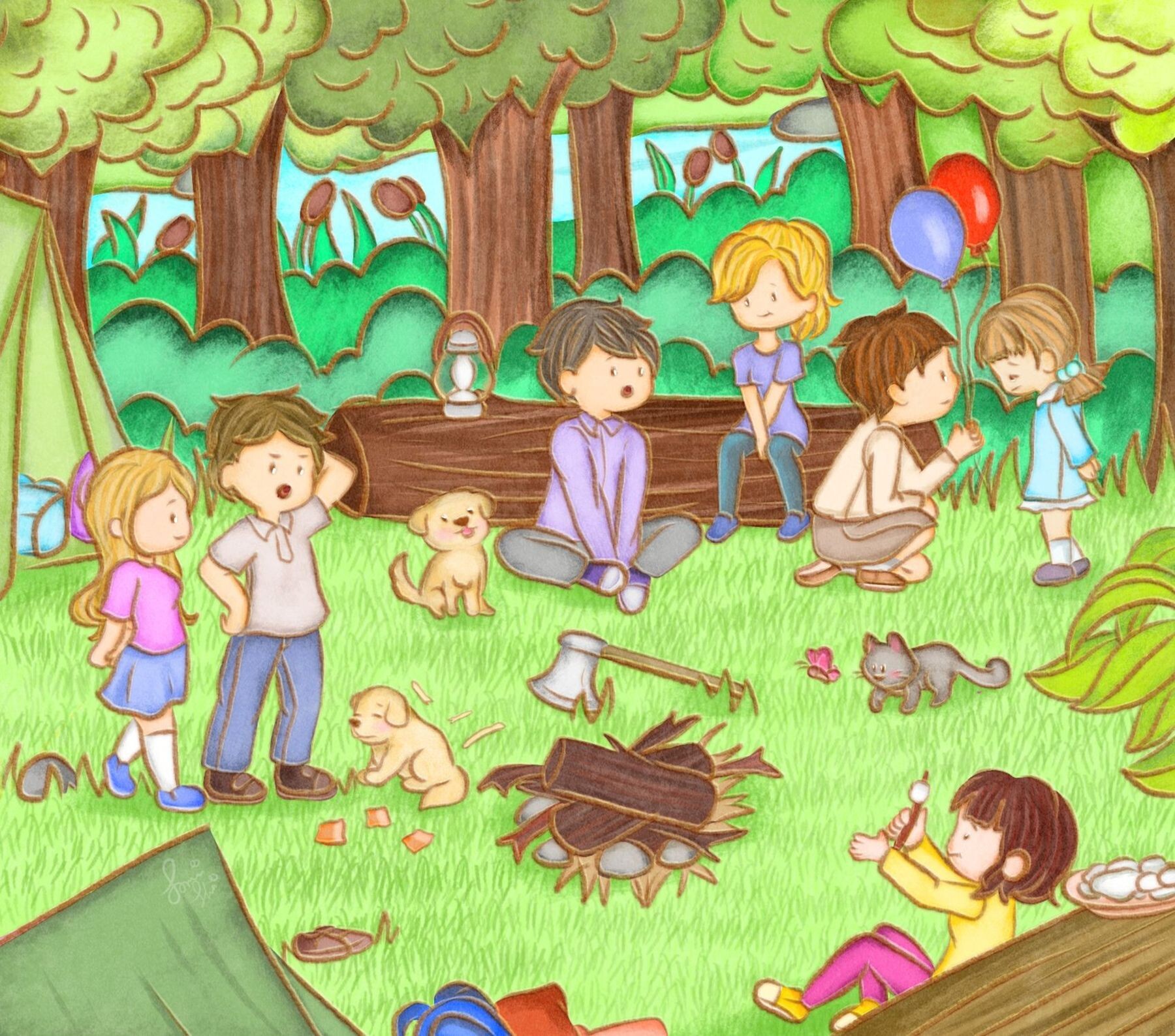 ArtStation - childrens book picnic