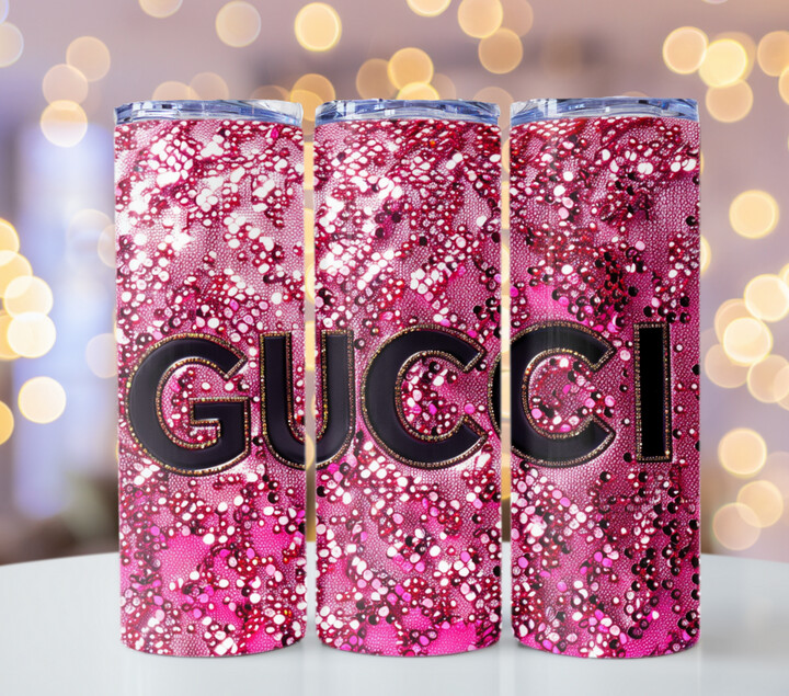 ArtStation - 20oz Pink Glitter Tumbler Wrap Gucci Tumbler Wrap Glitter ...