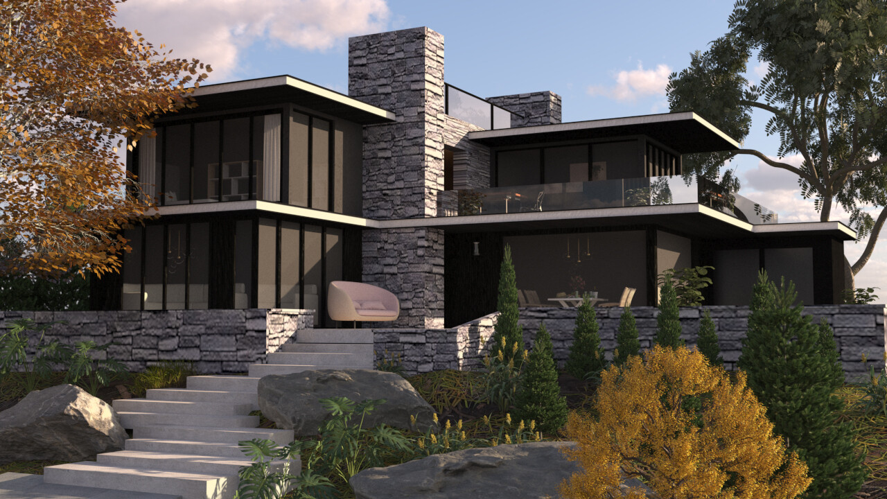 ArtStation - House Exterior Modeling and Lighting