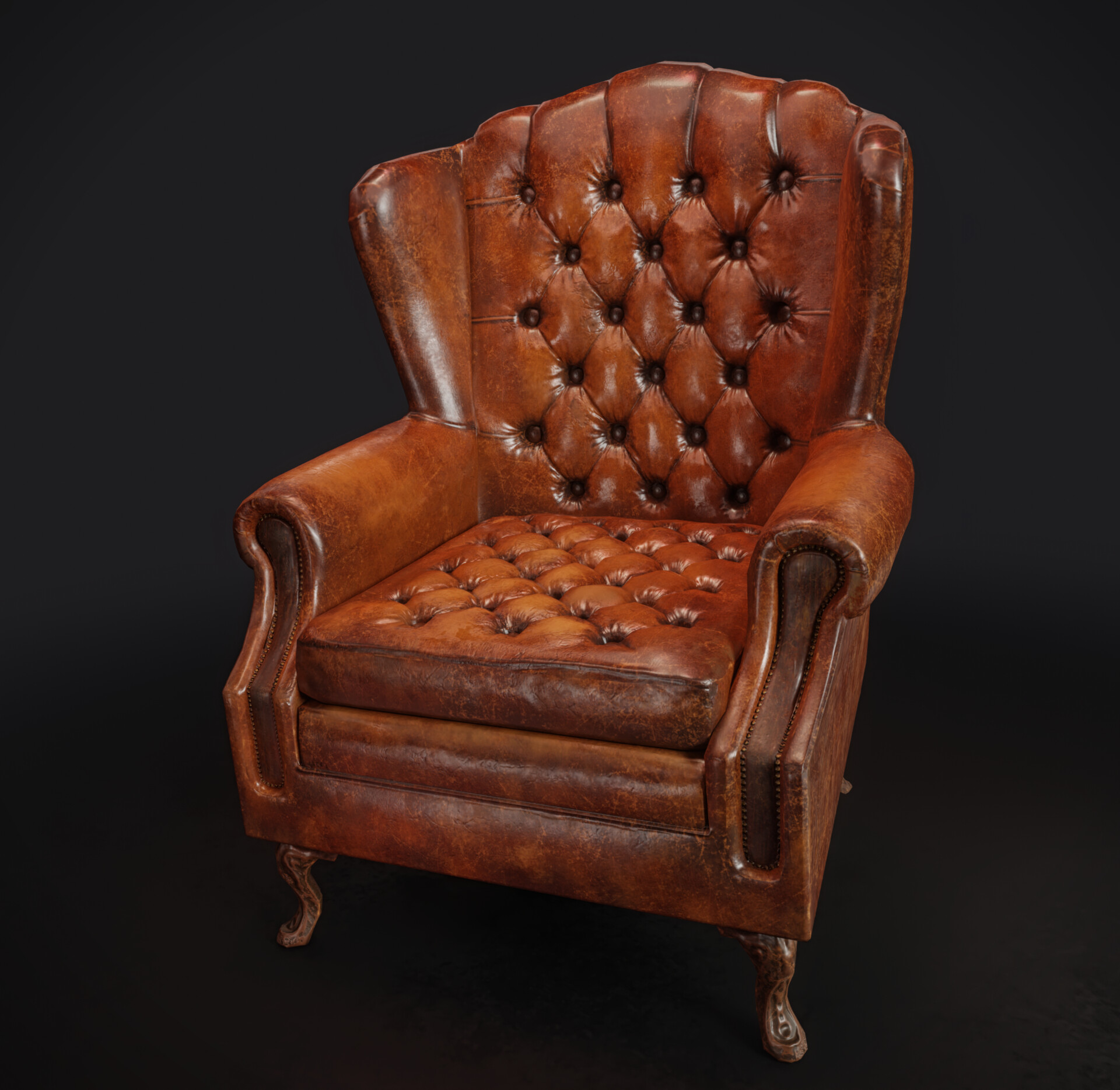 ArtStation - Vintage leather armchair