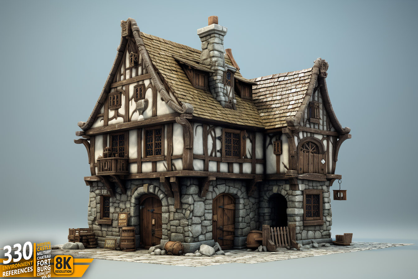 ArtStation - 320 Medieval Castle-Military-Chateau-Fort-Burg-Concept ...