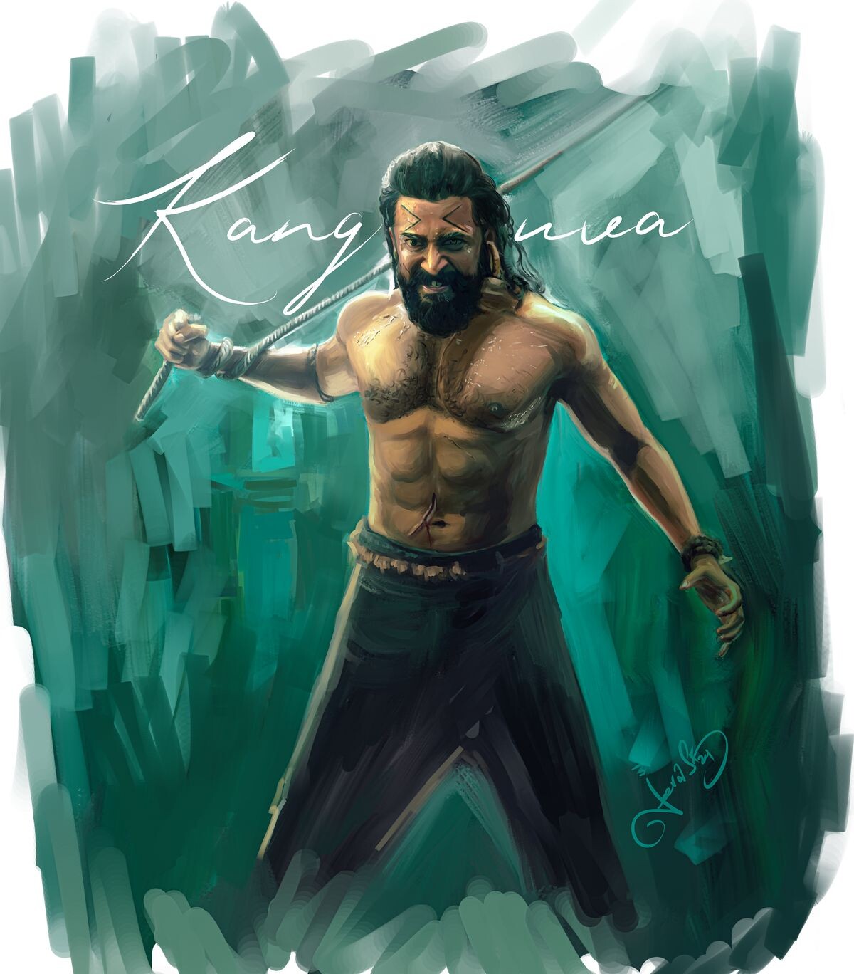ArtStation - #Kanguva Nadippu Arakkan Actor Suriya Sivakumar Painting ...