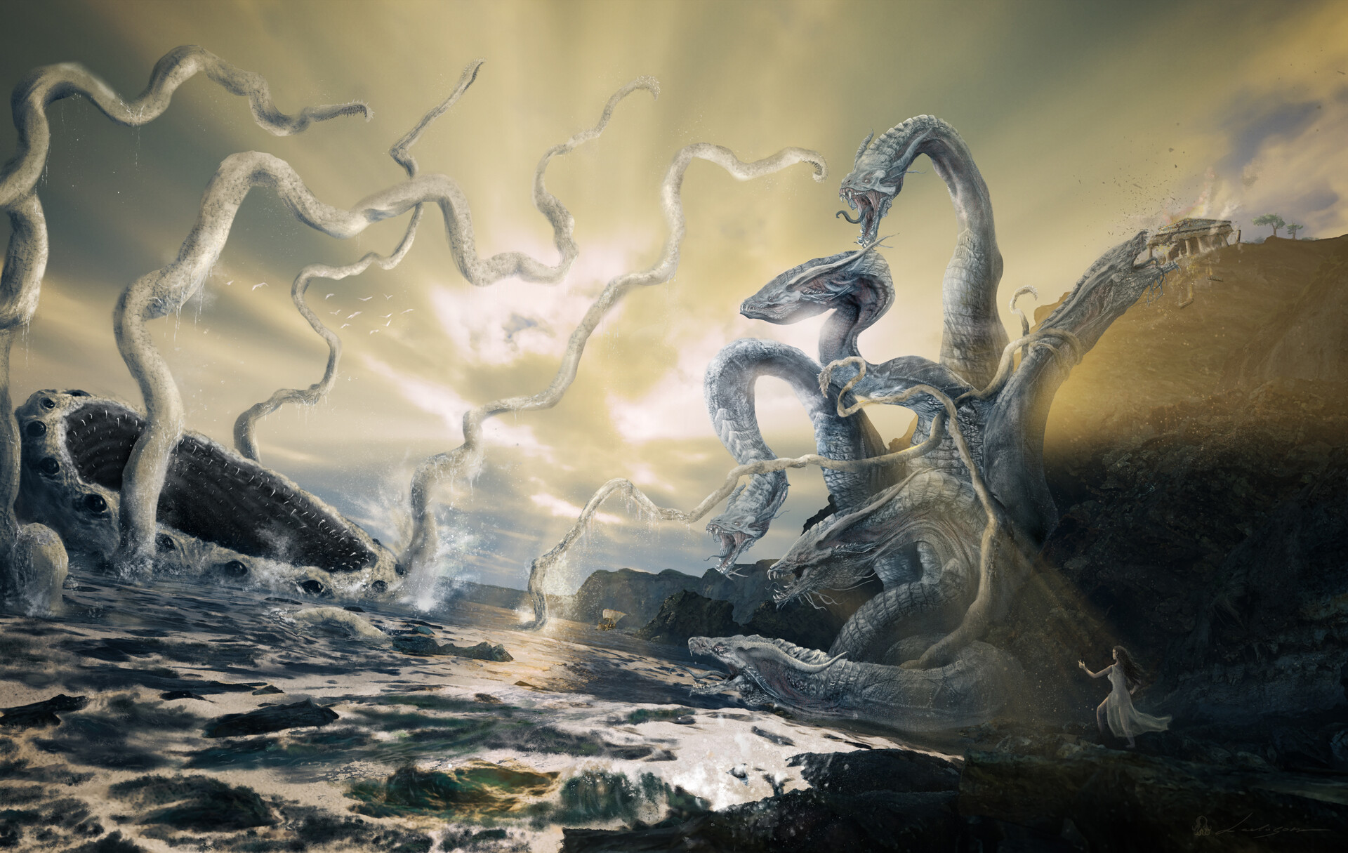 ArtStation - Charybdis revenge | Greek mythology concept art | Illustration