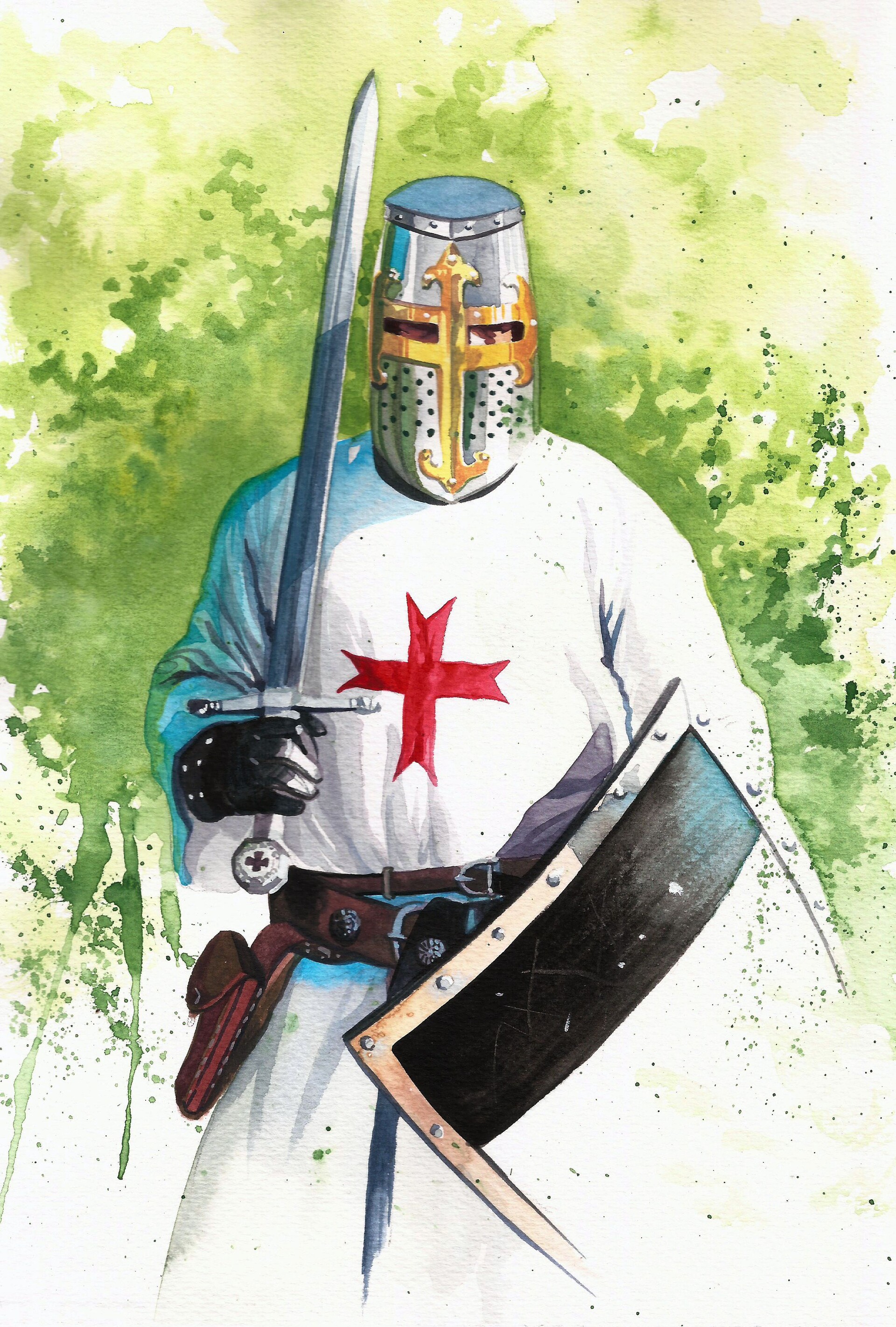 how to draw a crusader knight step by step