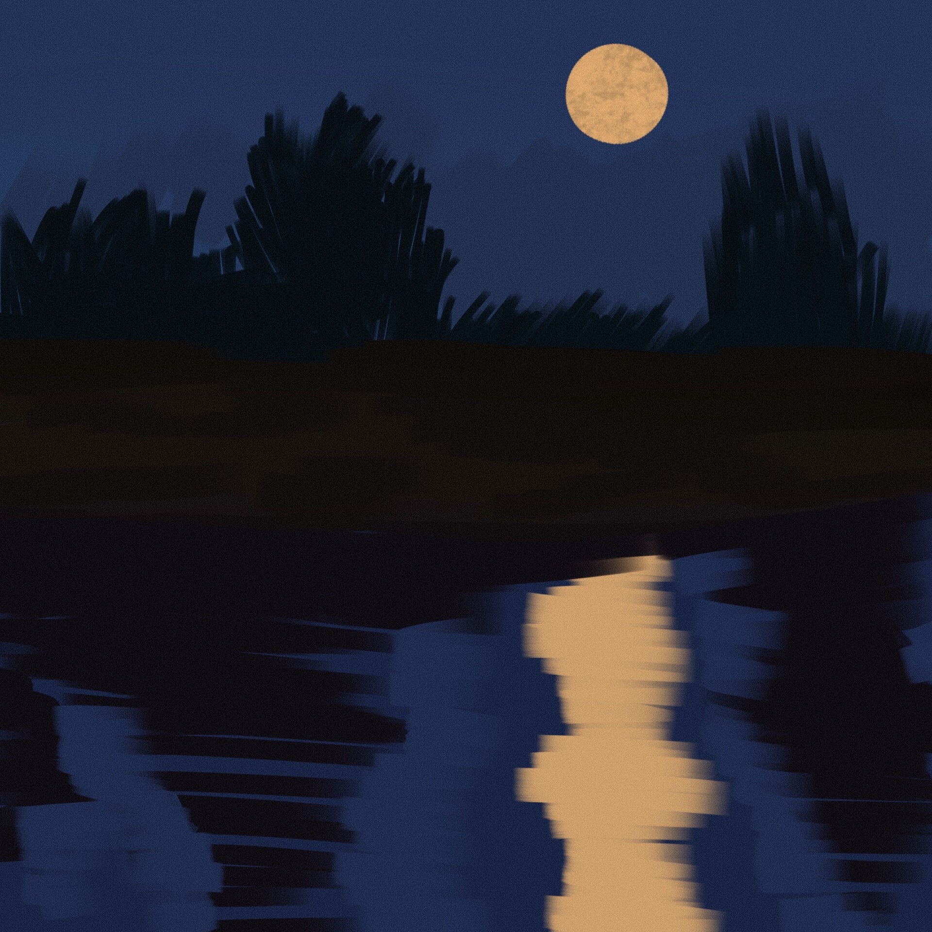ArtStation - Night time landscape study