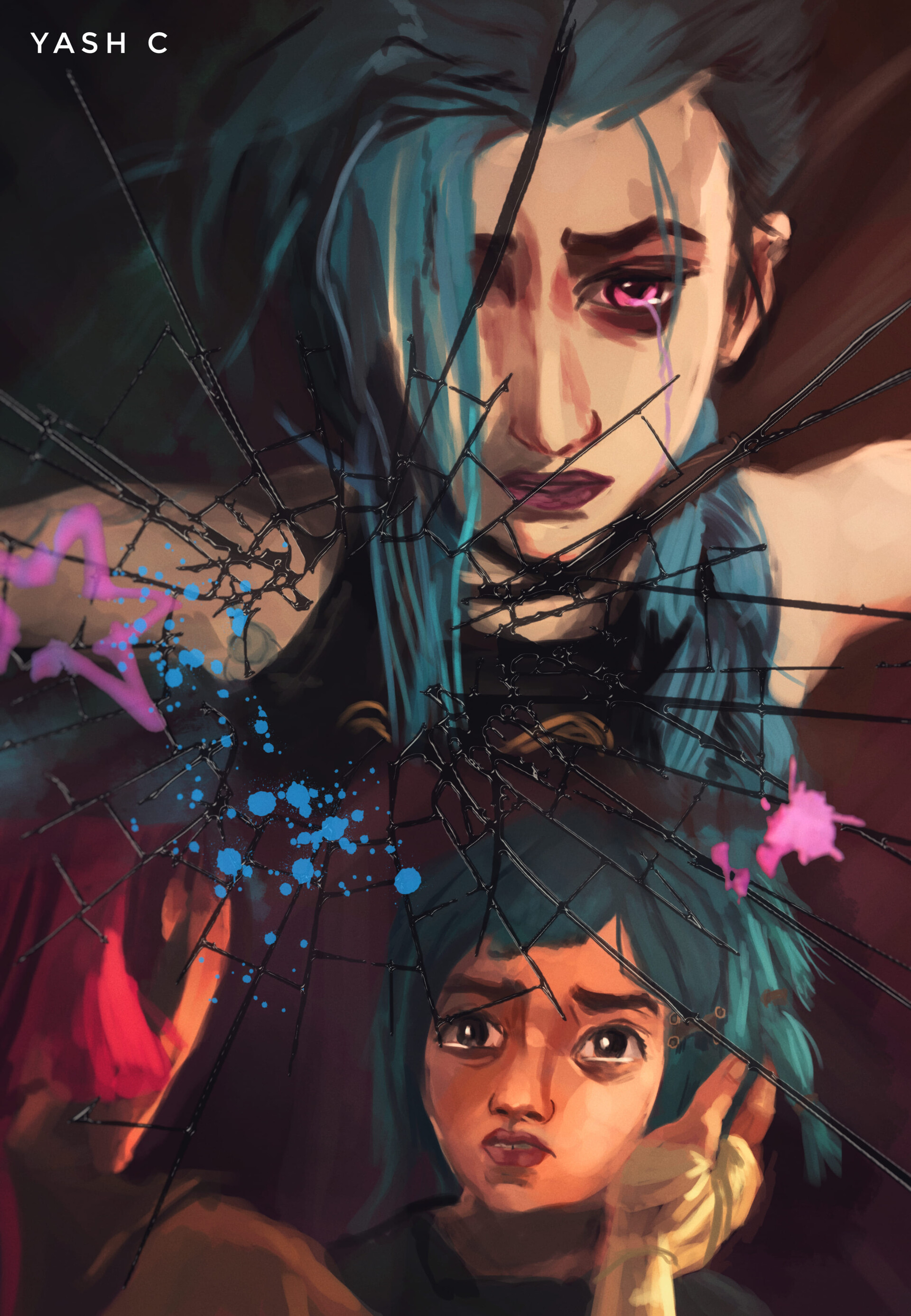 ArtStation - Arcane - Jinx/Vi Fanart 2D