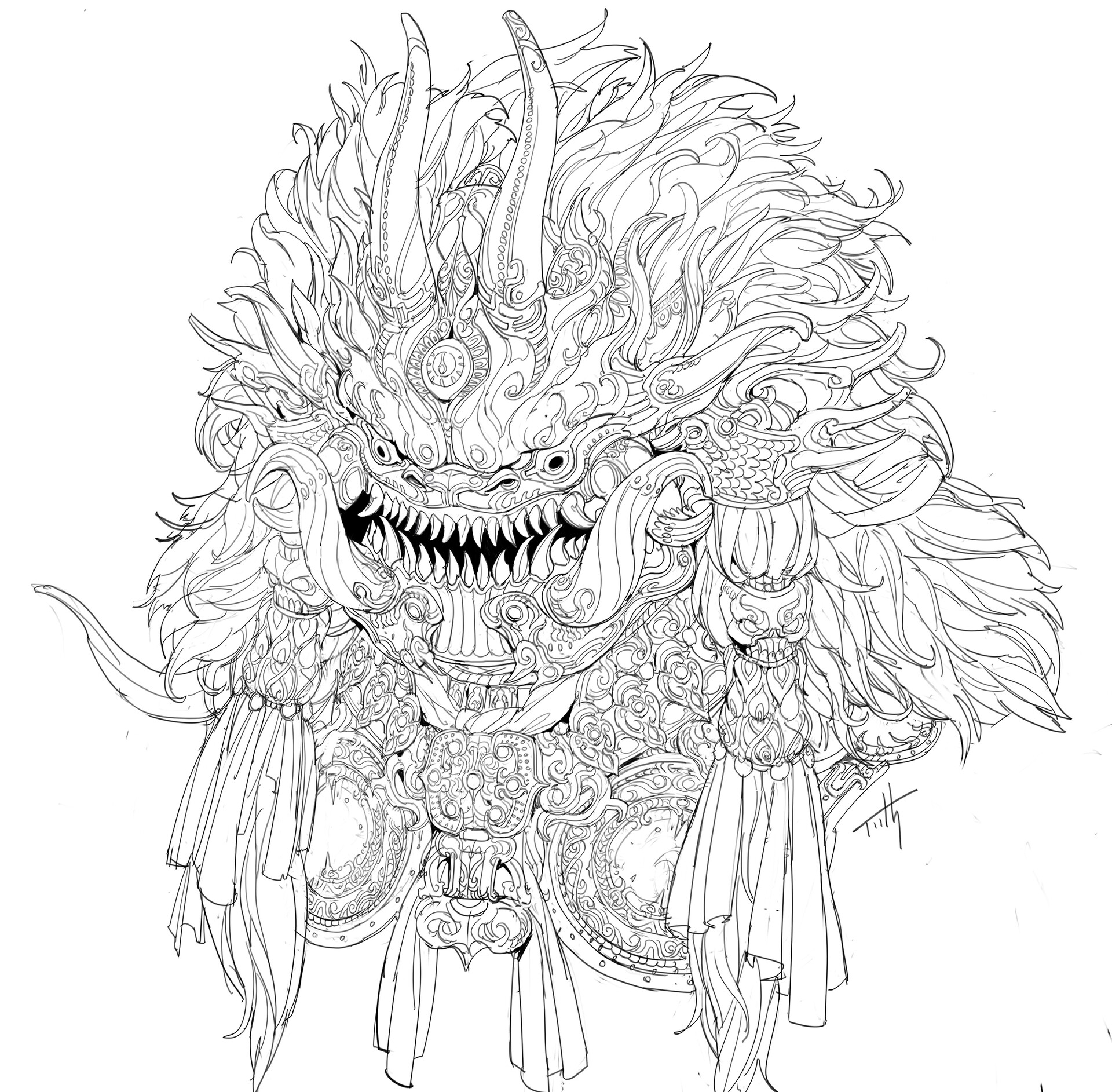 Tooth Wu - BLACK LION MASK