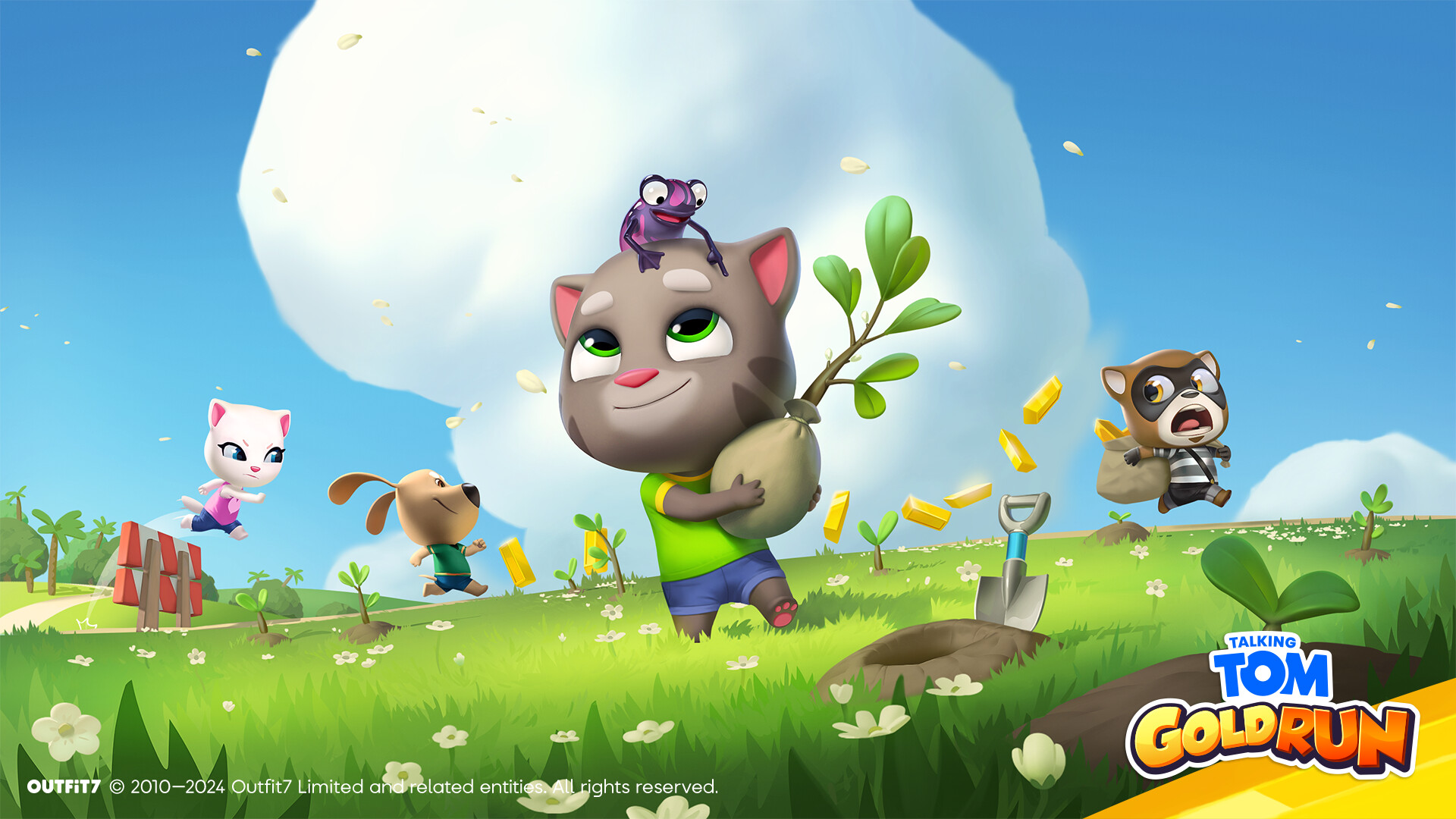 how to draw talking tom gold run