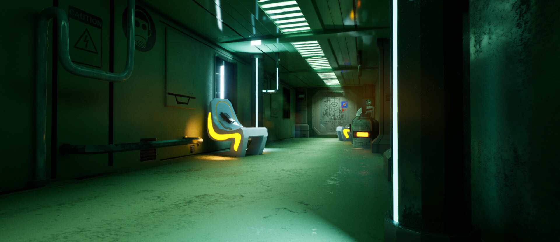 ArtStation - Sci-Fi Creepy Hospital Hallway Abandoned