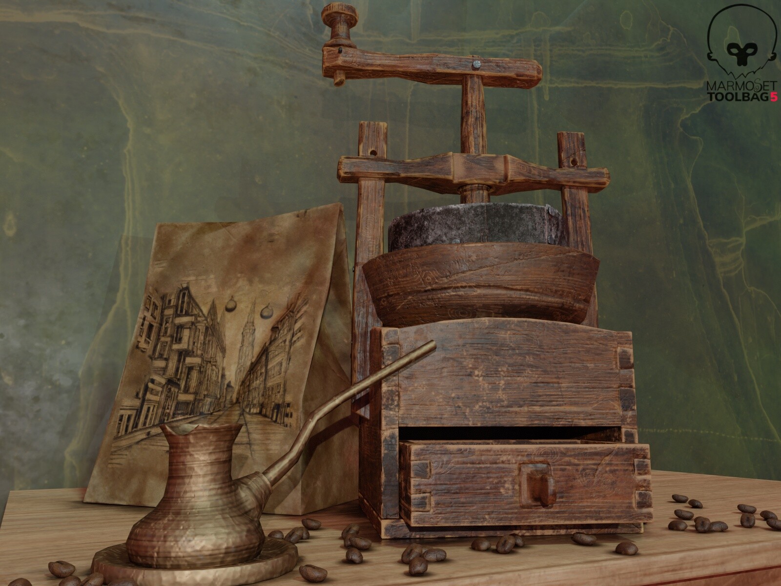 ArtStation - Ancient Coffee Grinder
