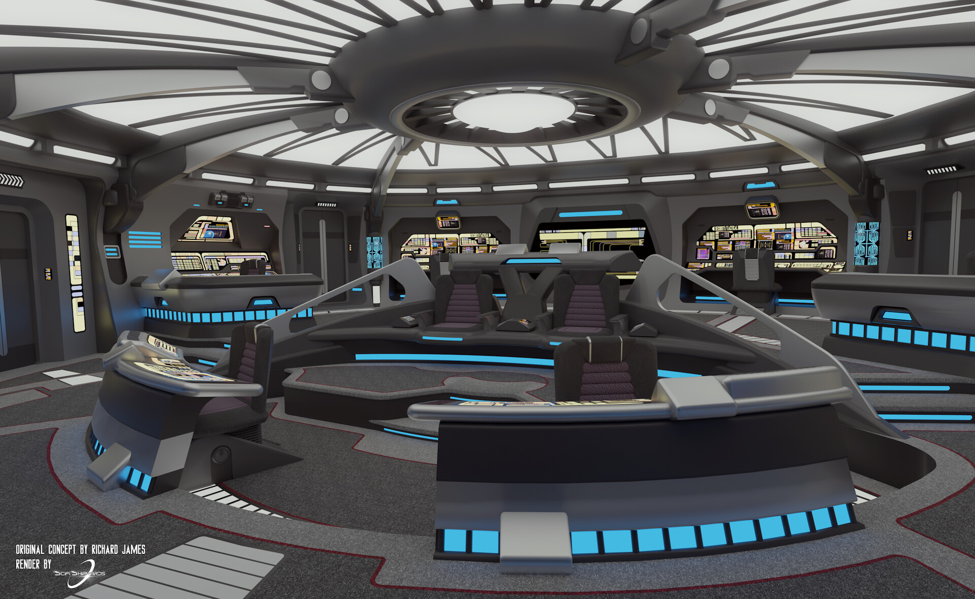 ArtStation - Star Trek Bridge - U.S.S. Venturer (U.S.S. Voyager Prototype )