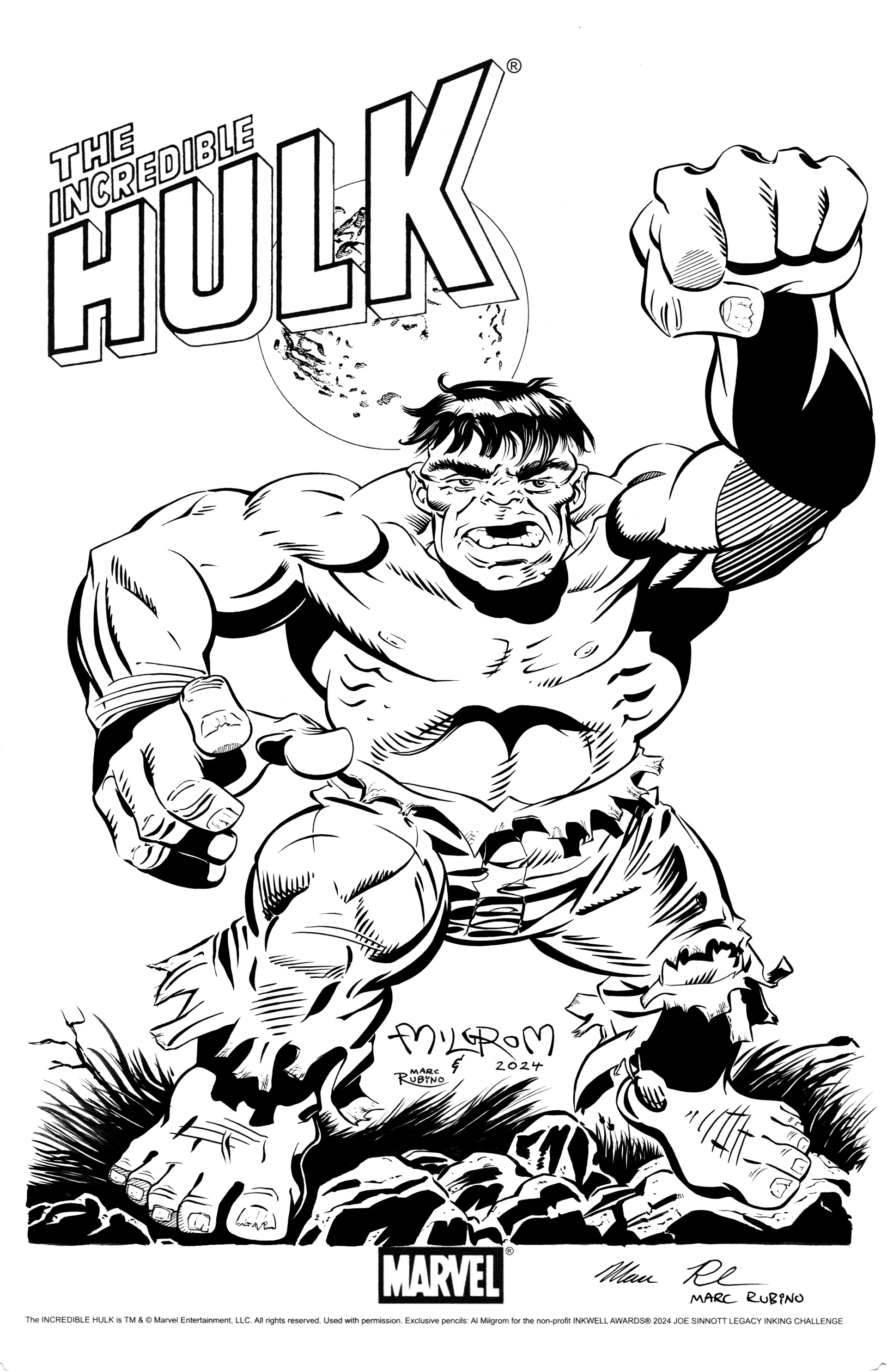 ArtStation - Hulk Smash! Ink Practice over Al Milgrom
