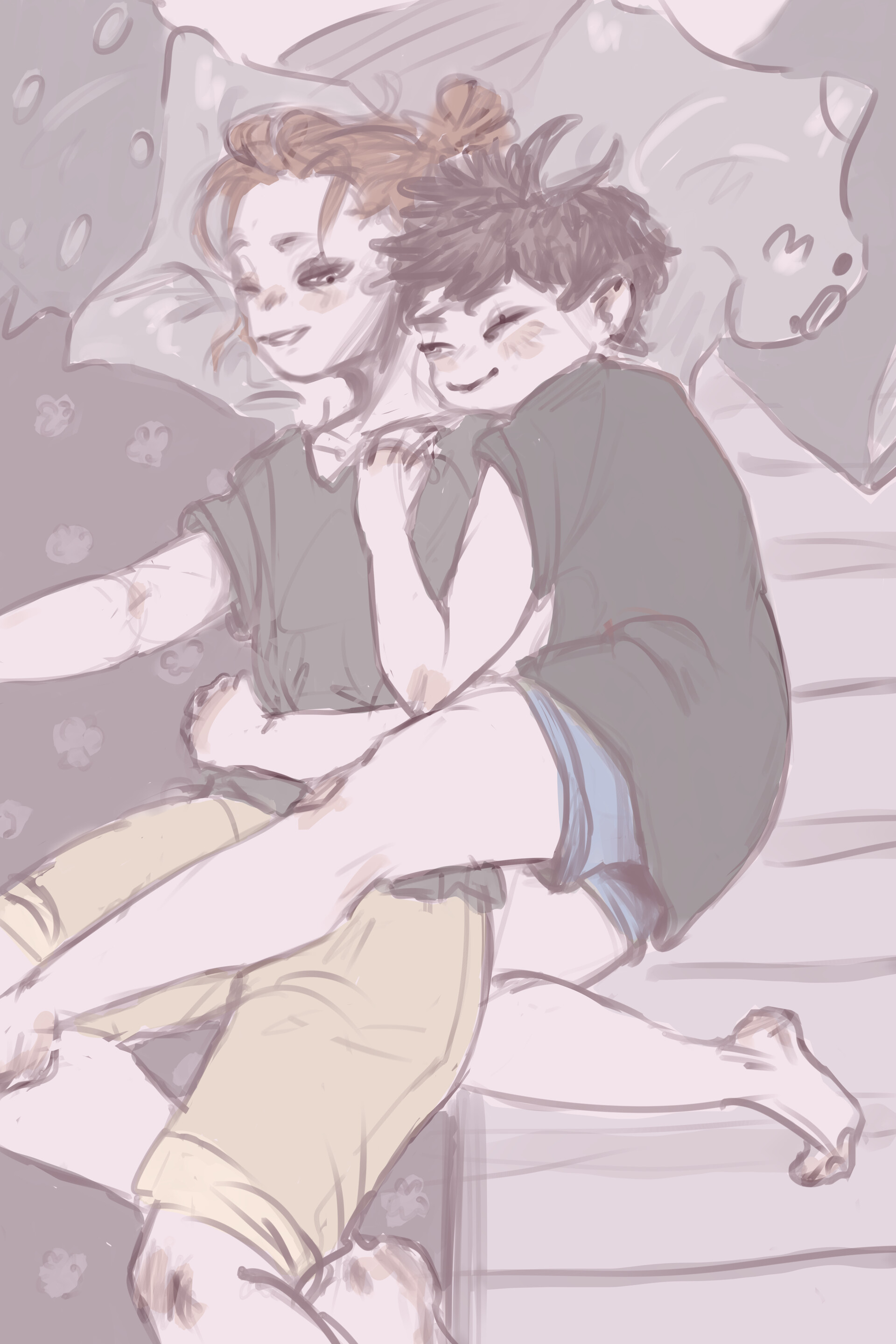 ArtStation - A very quick sketch of character interaction