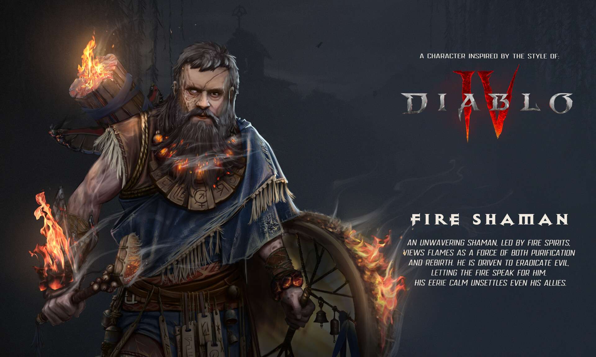 ArtStation - Diablo 4 fan made character - Fire Shaman