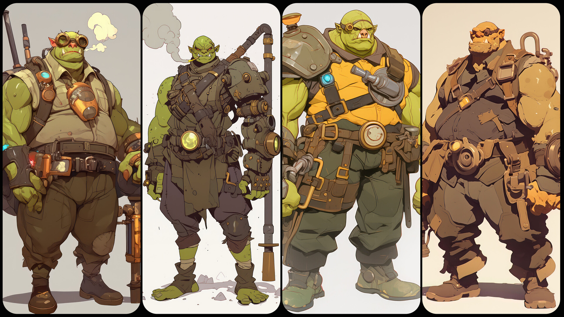 Ferial Studio - 🔹210 Steampunk Ogre - Cartoon Character Reference Image ...
