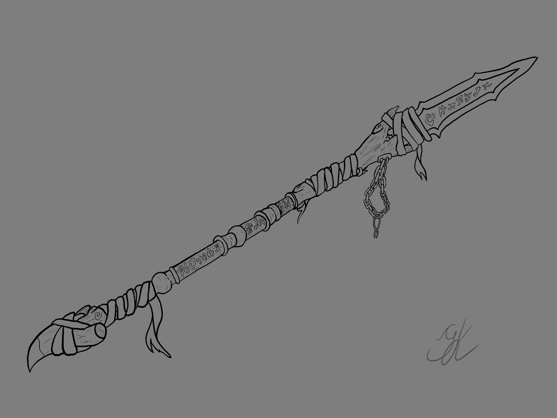 ArtStation - Commission Yklwa DnD weapon