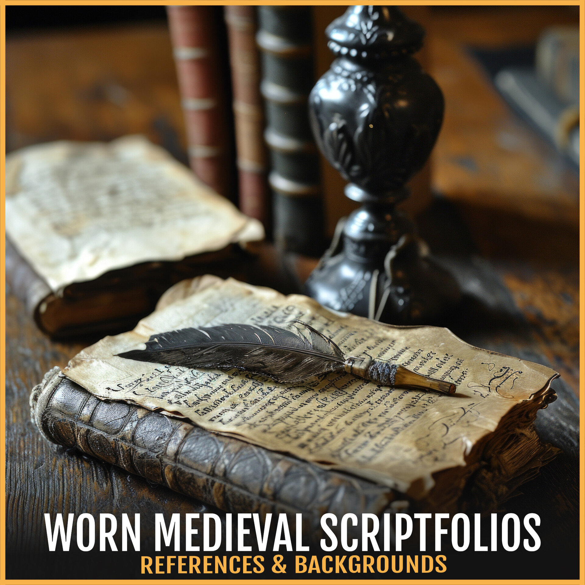 ArtStation - 202 Worn Medieval Scriptfolios Images