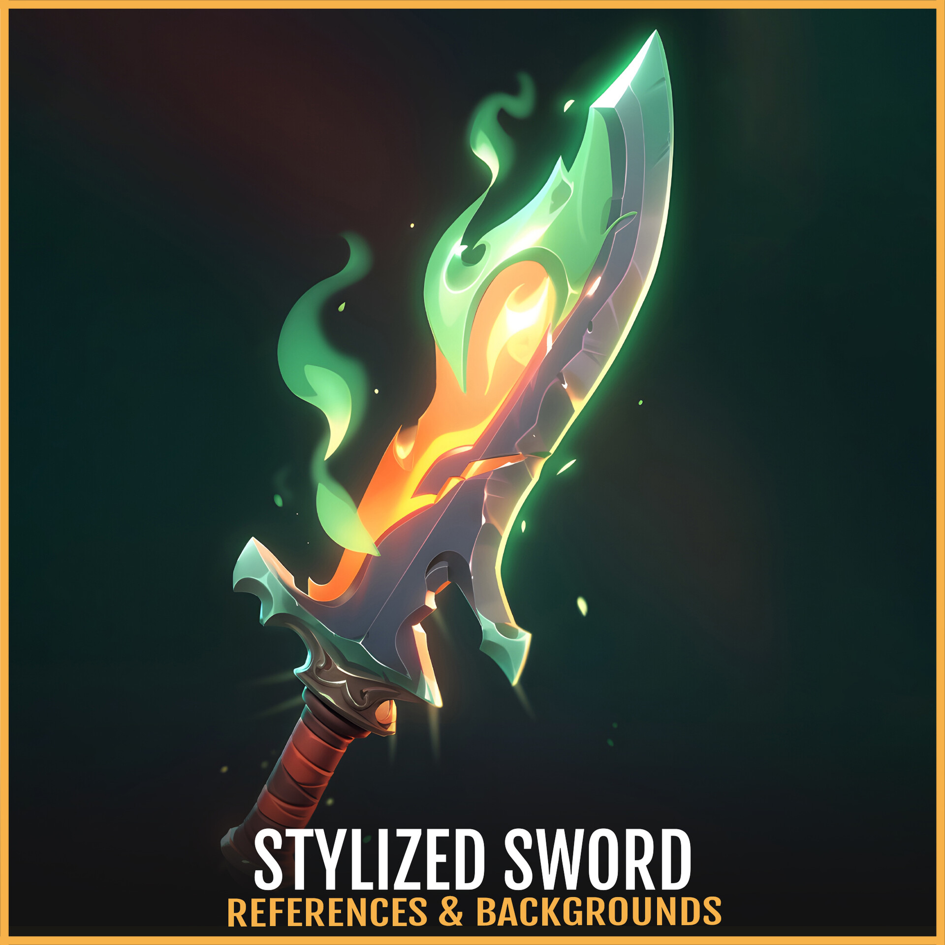 ArtStation - 202 Stylized Crystal Sword VOL107