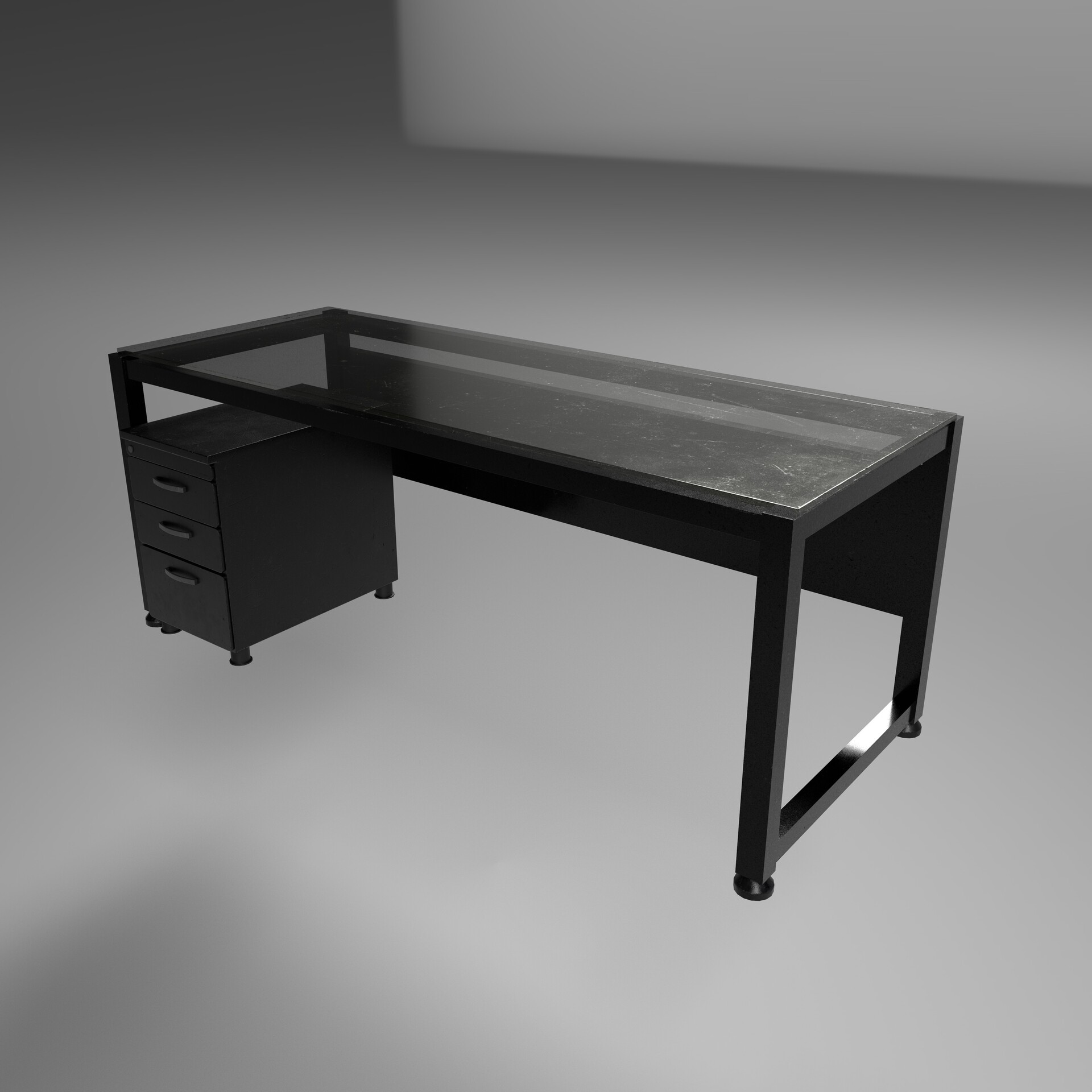 ArtStation - Modern Iron DeskㅣMetallicㅣMaya