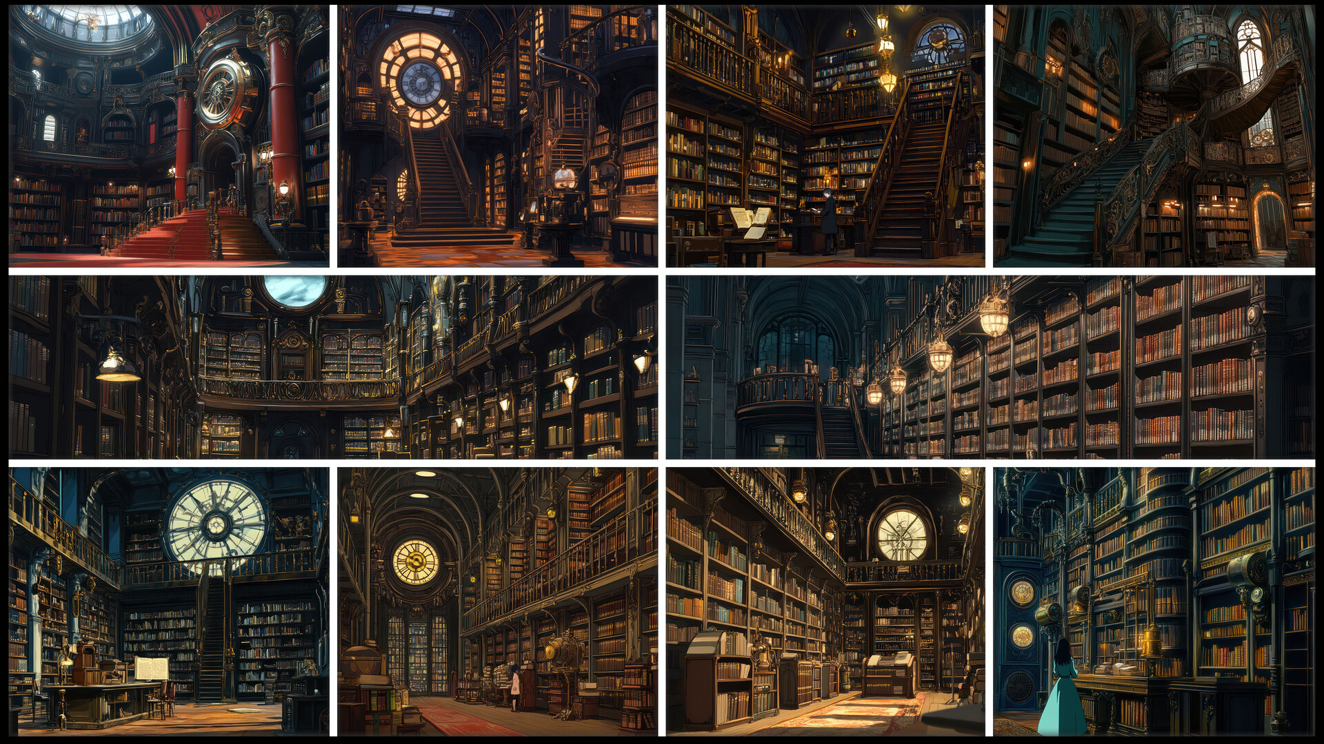 Ferial Concept - 🔹240 Steampunk Library - Anime Concept Reference Image ...