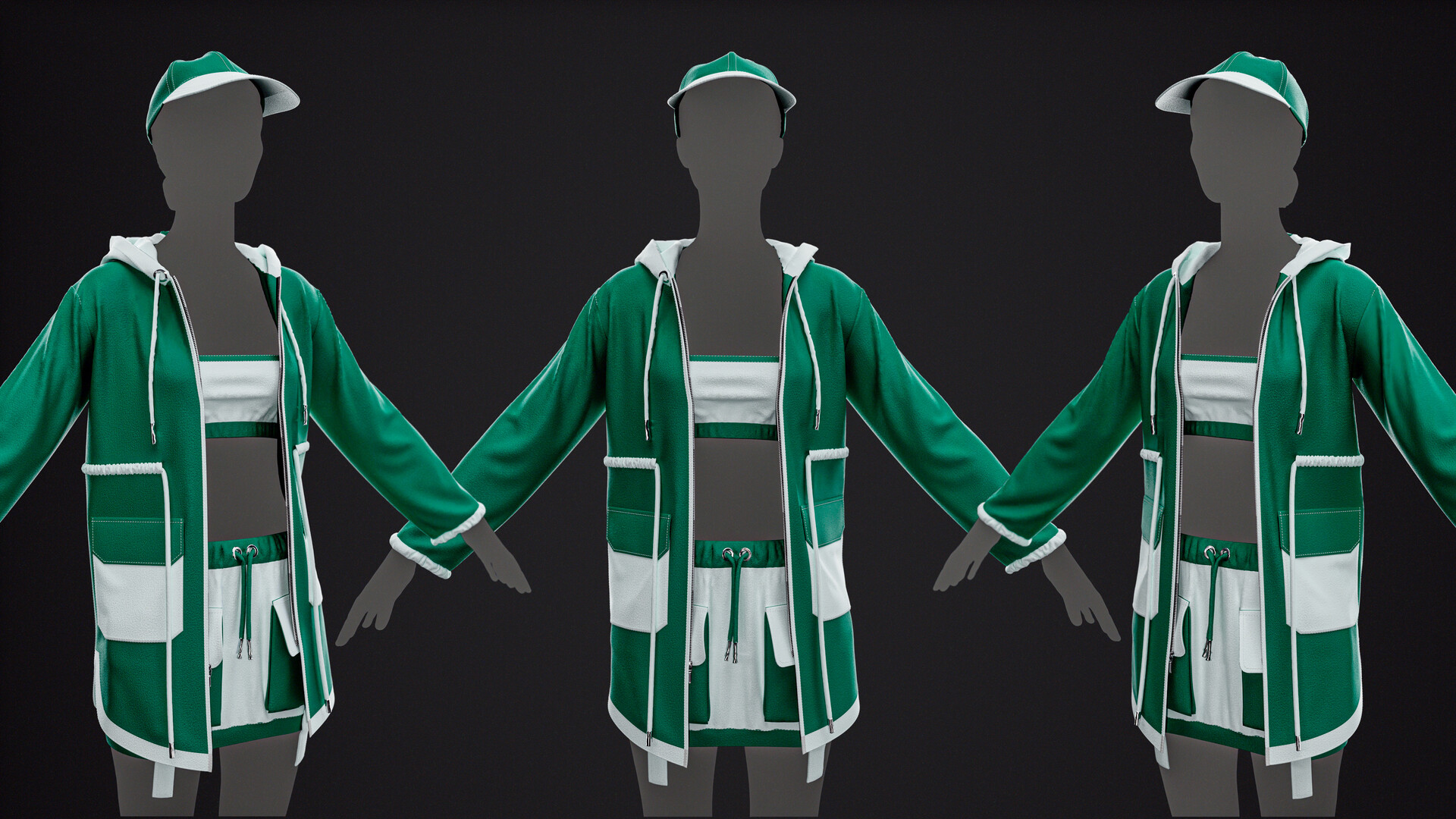 G_Pouraskar - Drawstring Jacket + Clo3D/Marvelous + Video Tutorial ...